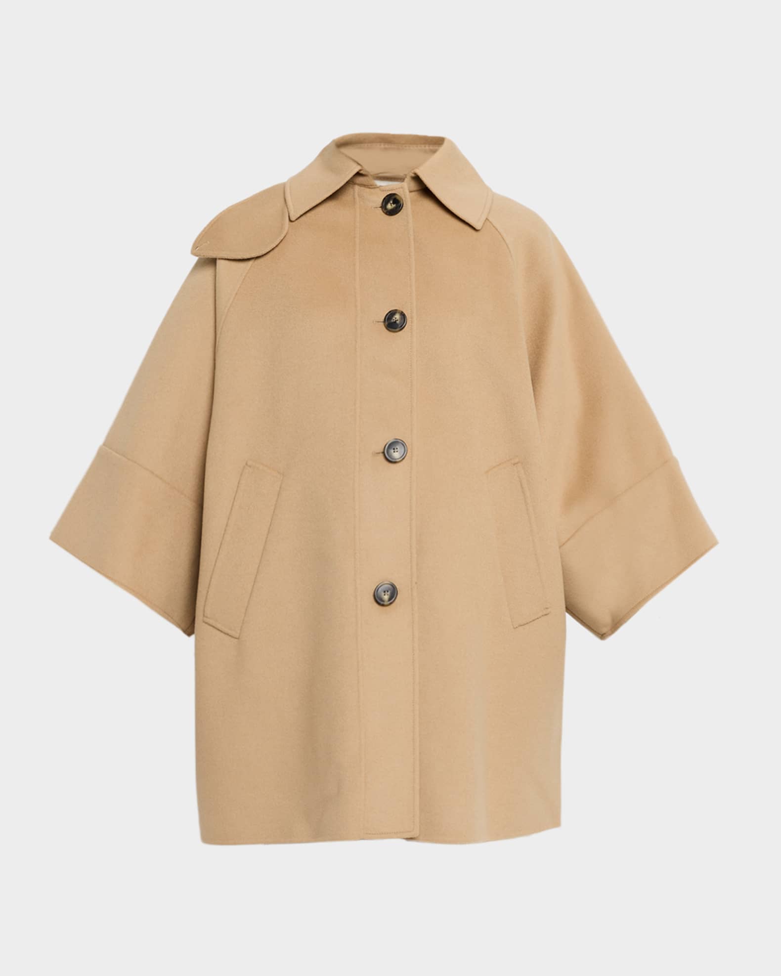 Weekend Max Mara Rufo Quilted-Back Virgin Wool Coat | Neiman Marcus