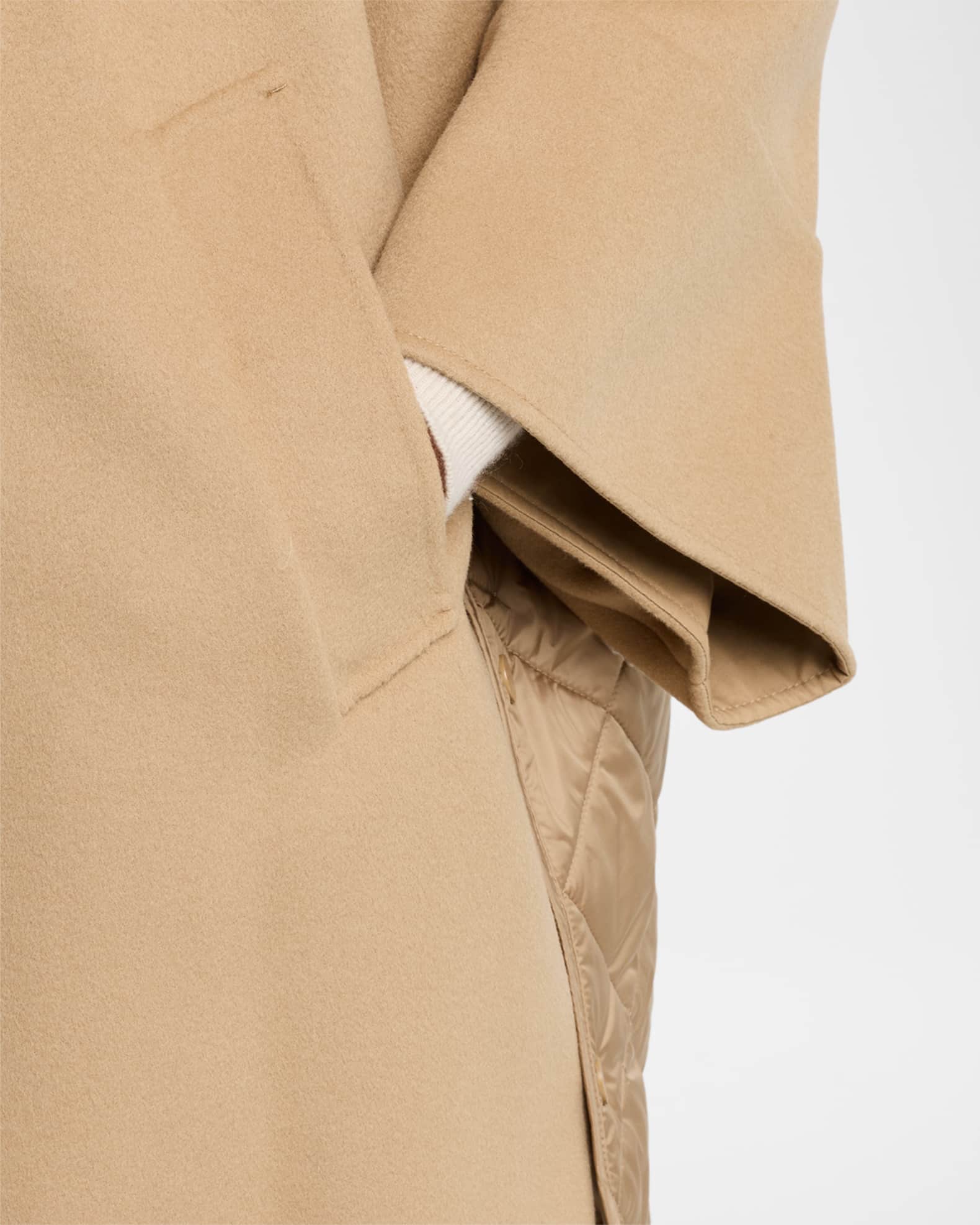Weekend Max Mara Rufo Quilted-Back Virgin Wool Coat | Neiman Marcus