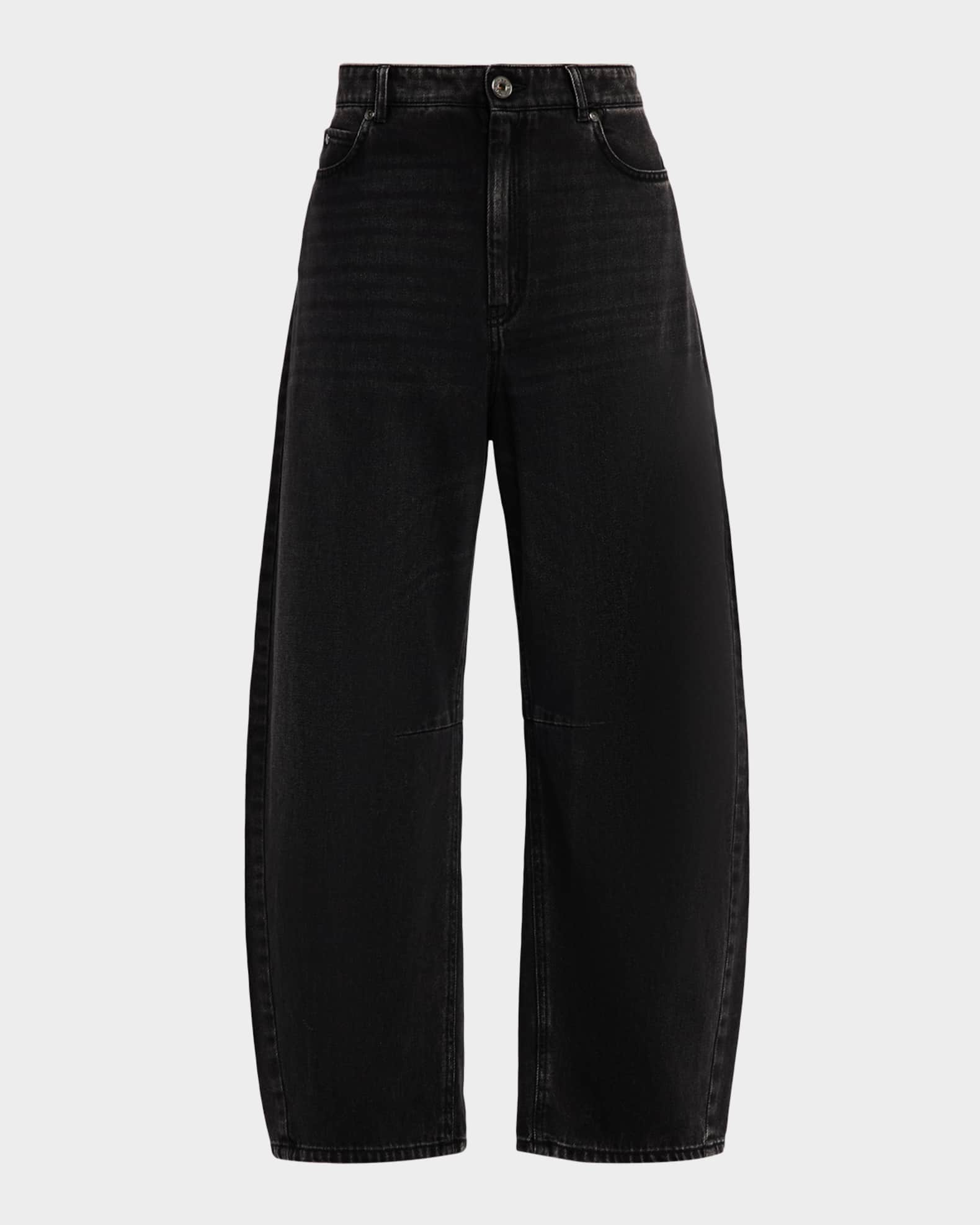 Weekend Max Mara Douglas Cropped Cotton Denim Barrel Jeans | Neiman Marcus