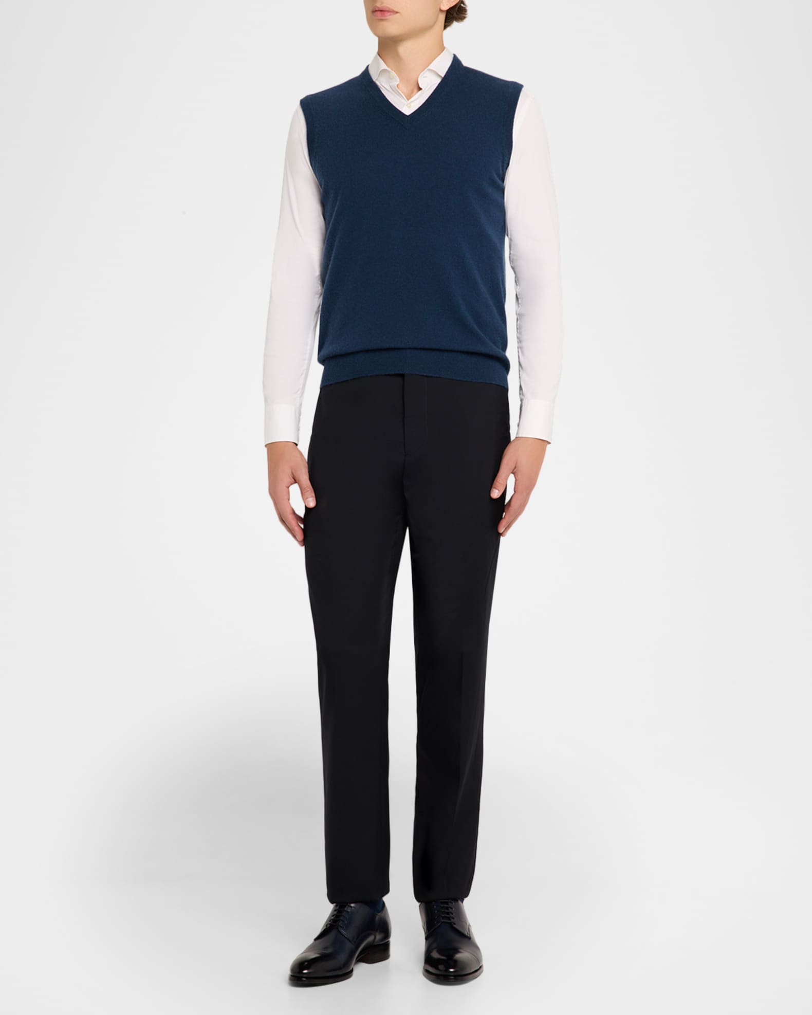 Neiman Marcus Men's Cashmere Knit V-Neck Vest | Neiman Marcus