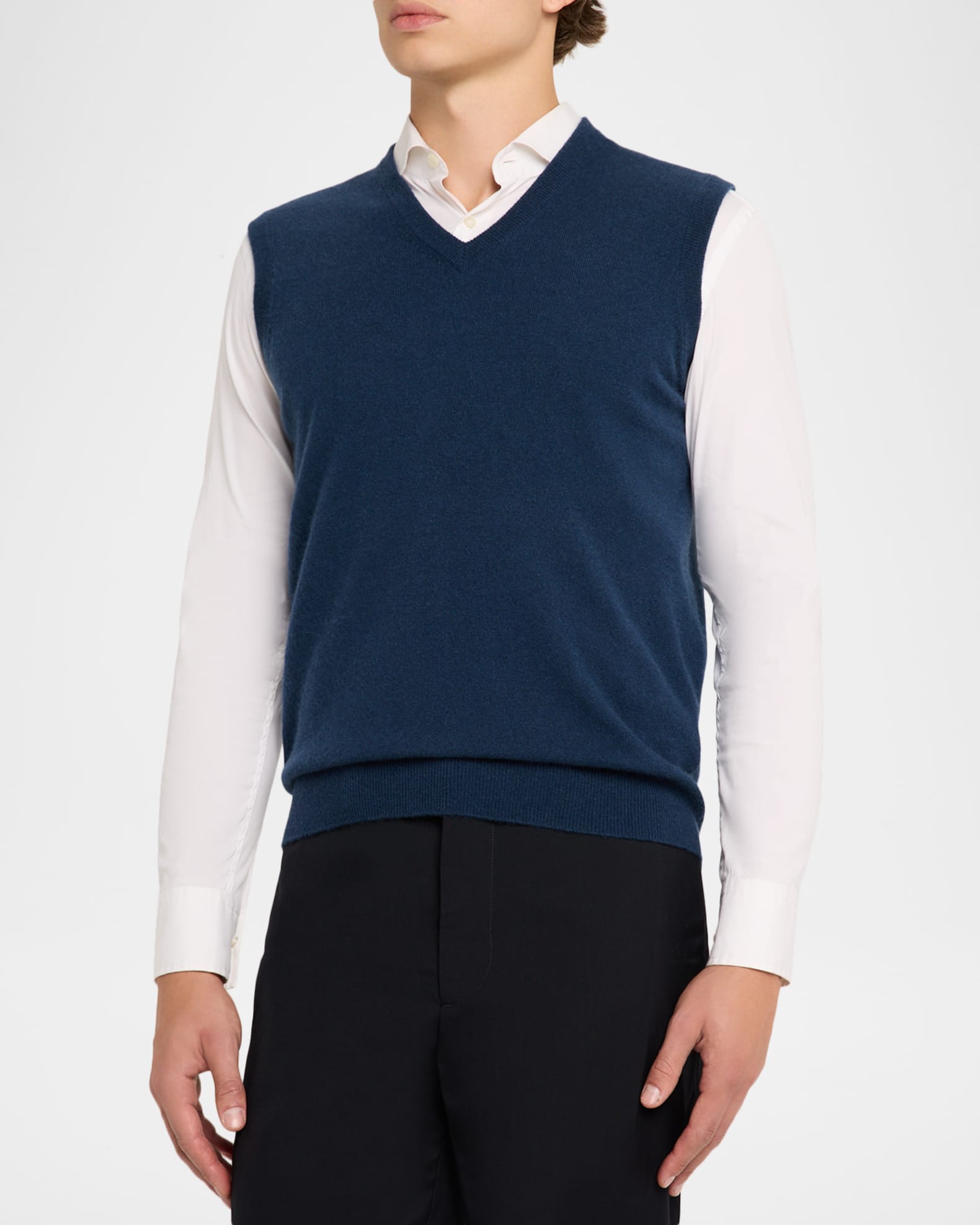 Neiman Marcus Men's Cashmere Knit V-Neck Vest | Neiman Marcus