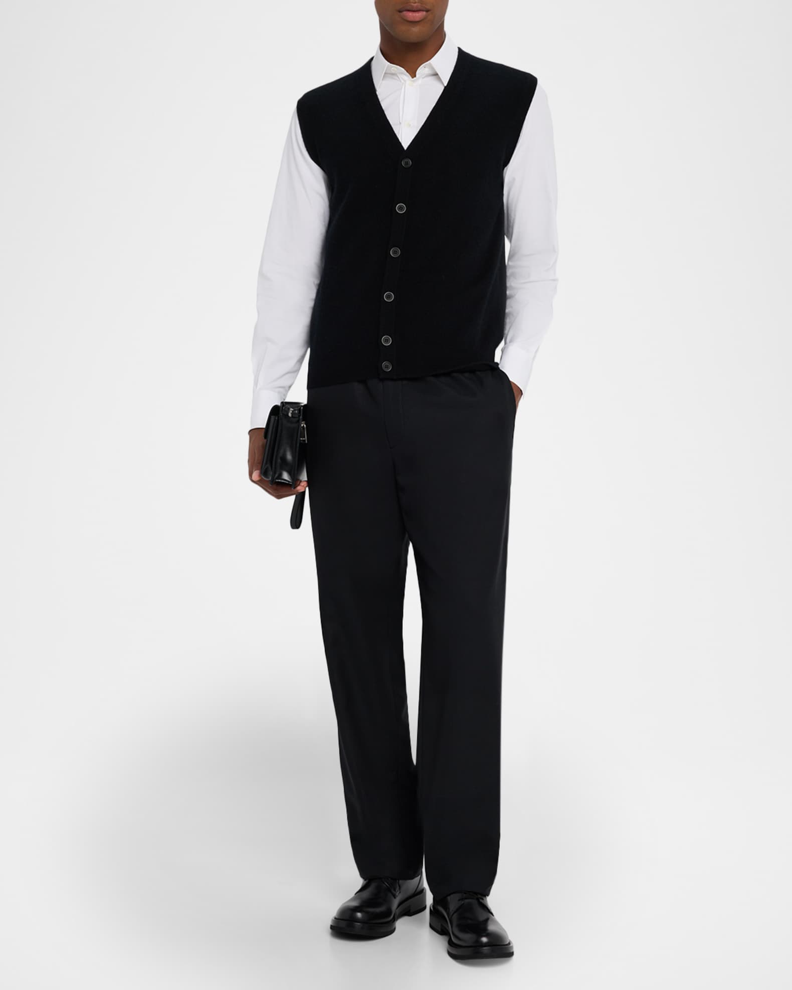 Neiman Marcus Men's Cashmere Button-Front Vest | Neiman Marcus