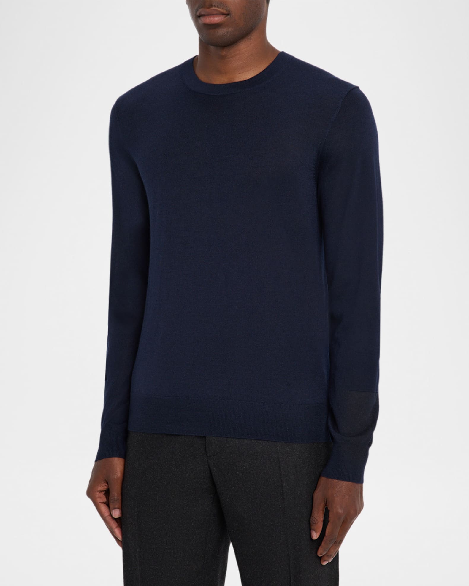 Men's Cashmere and Silk Slim Crewneck Sweater | Neiman Marcus