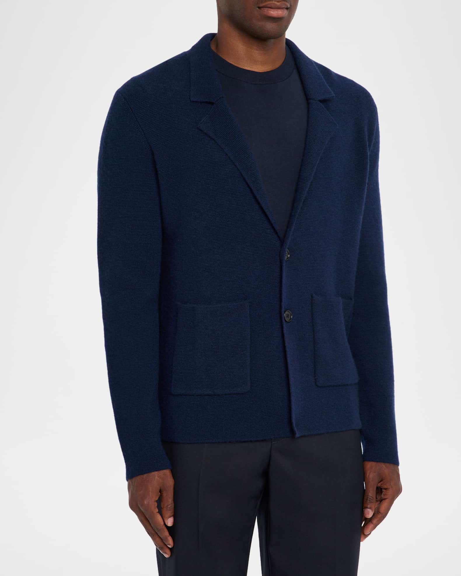 Neiman Marcus Men's Worsted Cashmere Knit Patch-Pocket Blazer | Neiman ...