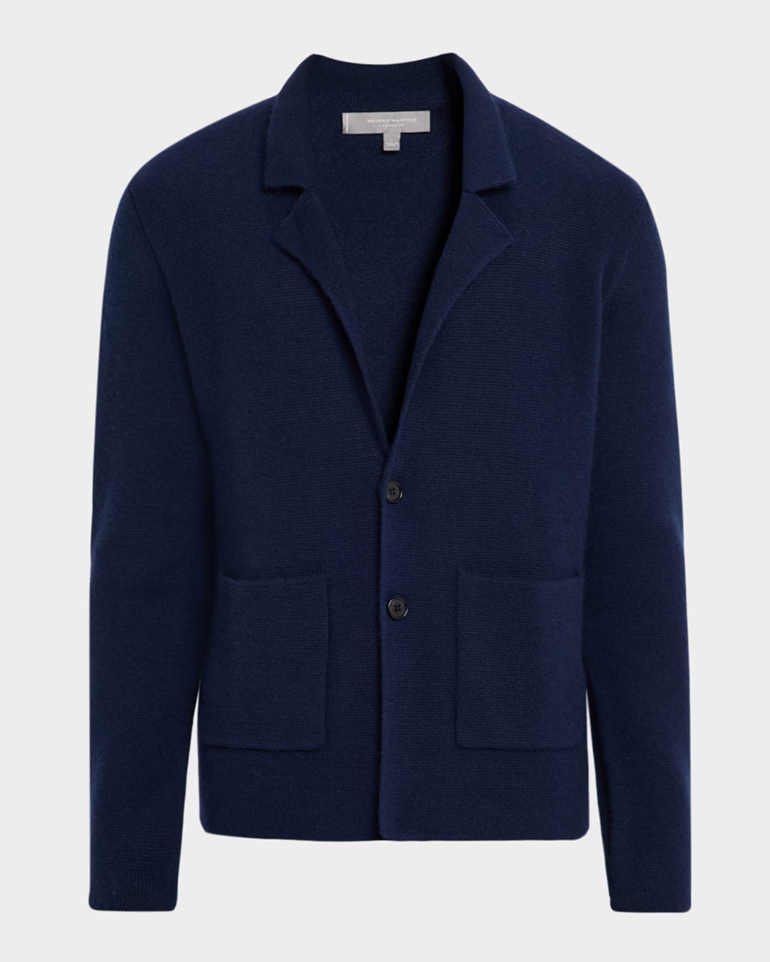 Neiman Marcus Men's Worsted Cashmere Knit Patch-Pocket Blazer | Neiman ...