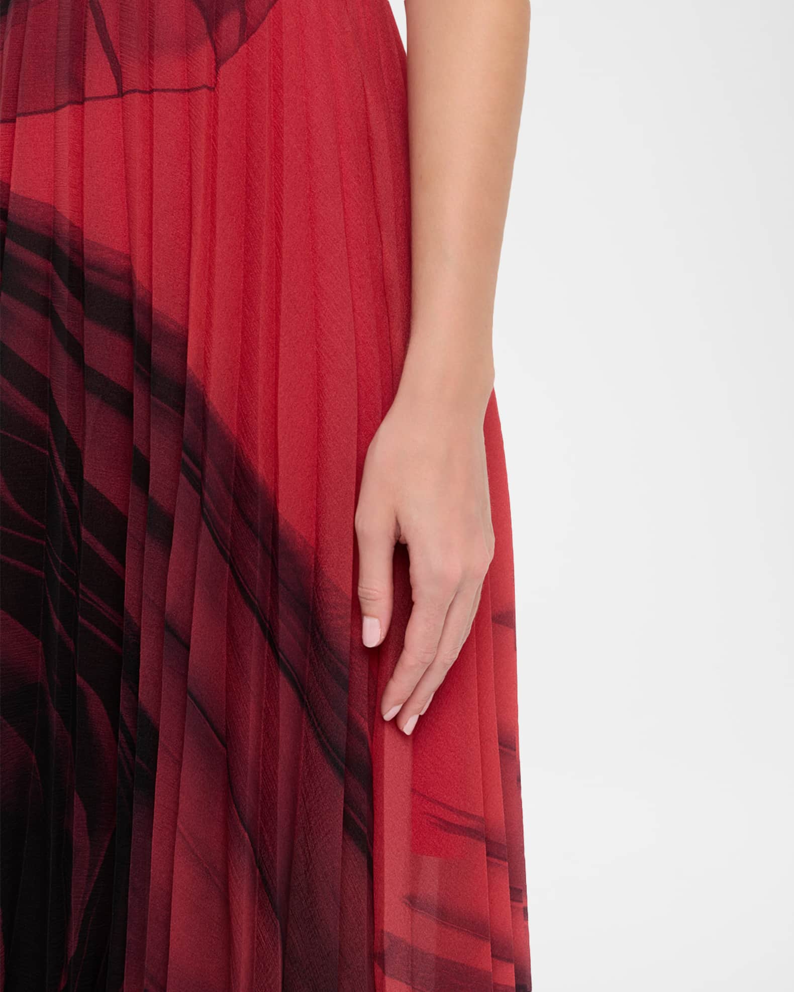 Jason Wu Collection Dancing Pleat Short-Sleeve Pleated Midi Dress ...