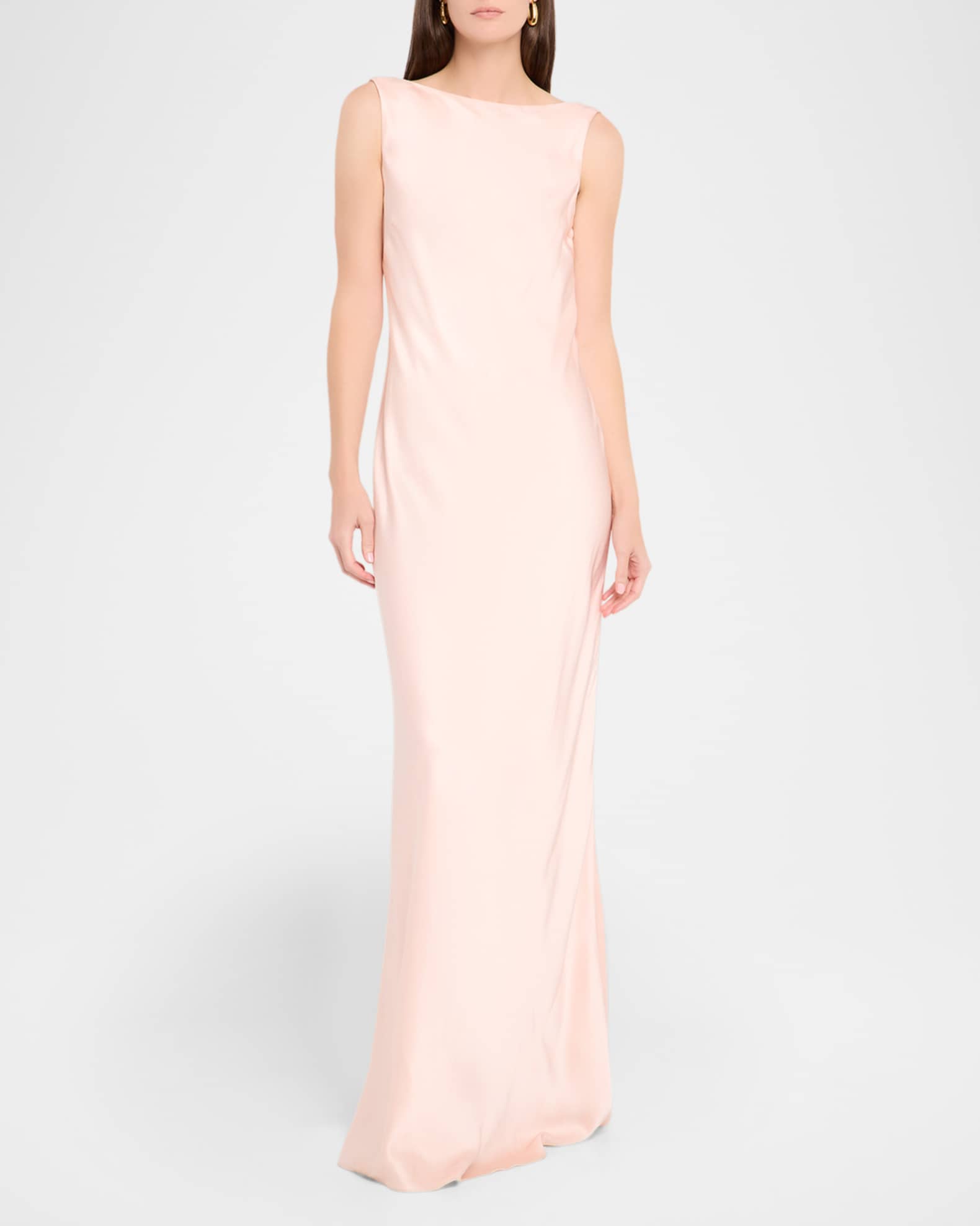 Jason Wu Collection Boat-Neck Cowl Backless Crepe Back Satin Gown ...
