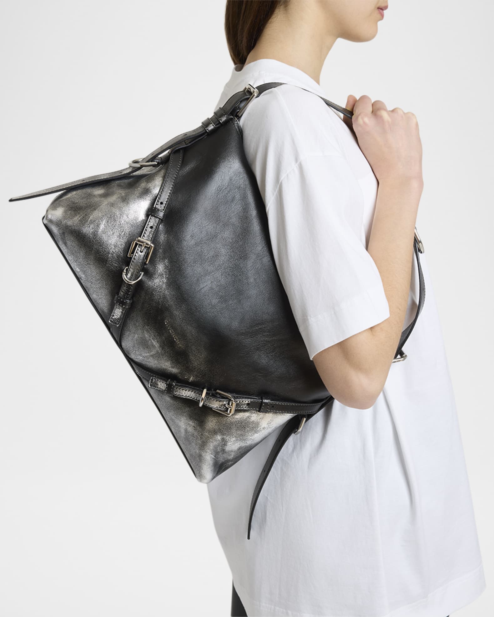 Givenchy Voyou Medium Ombre Leather Shoulder Bag | Neiman Marcus