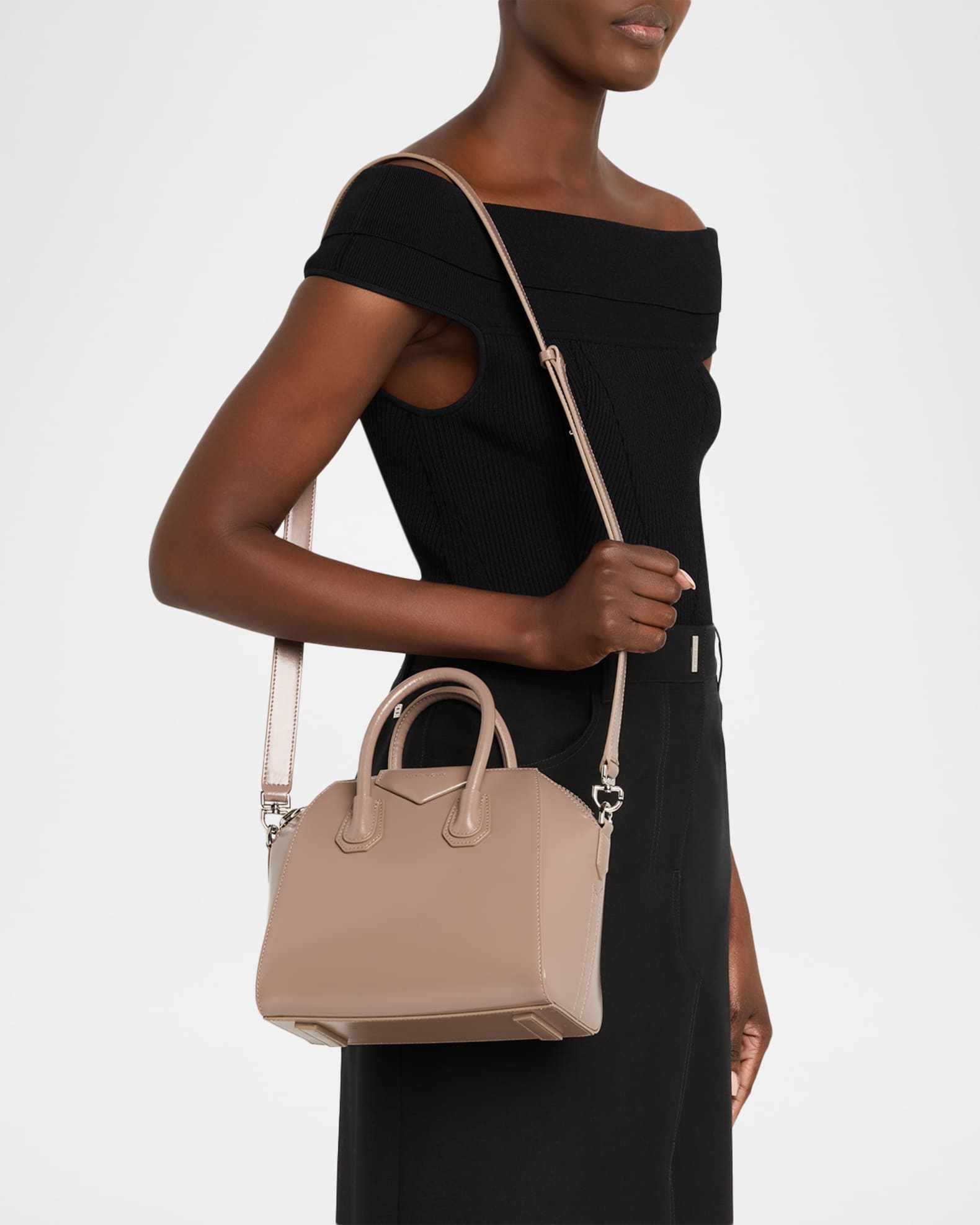 Givenchy Antigona Mini Top-Handle Bag in Box Leather | Neiman Marcus