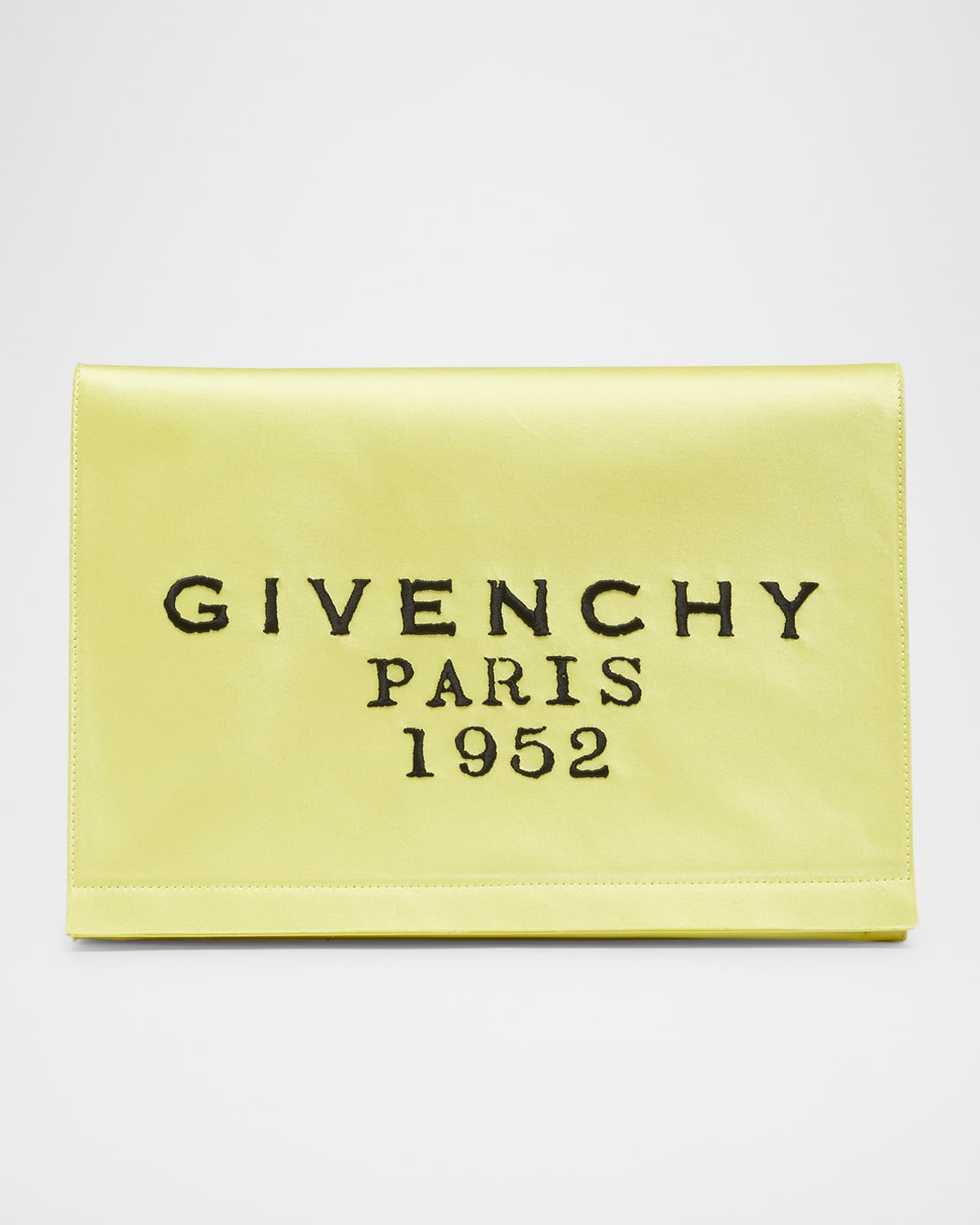 Givenchy Pattern Pochette in Satin with Logo Embroidery | Neiman Marcus