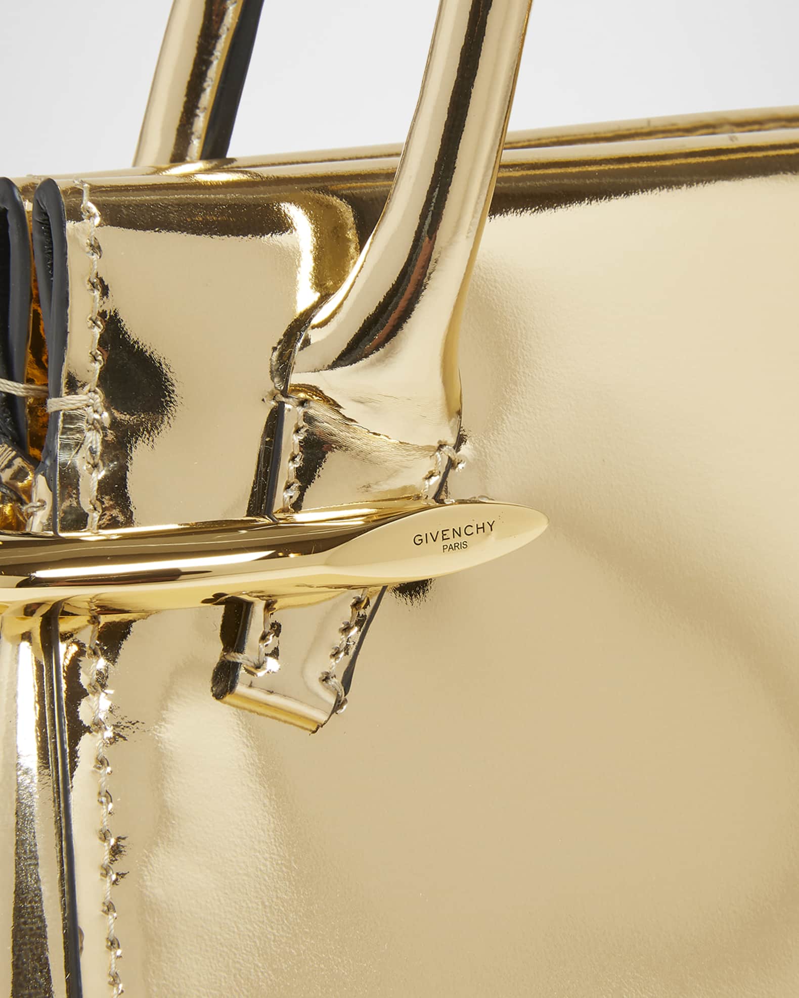 Givenchy Pinch Mini Shoulder Bag in Metallic Leather | Neiman Marcus