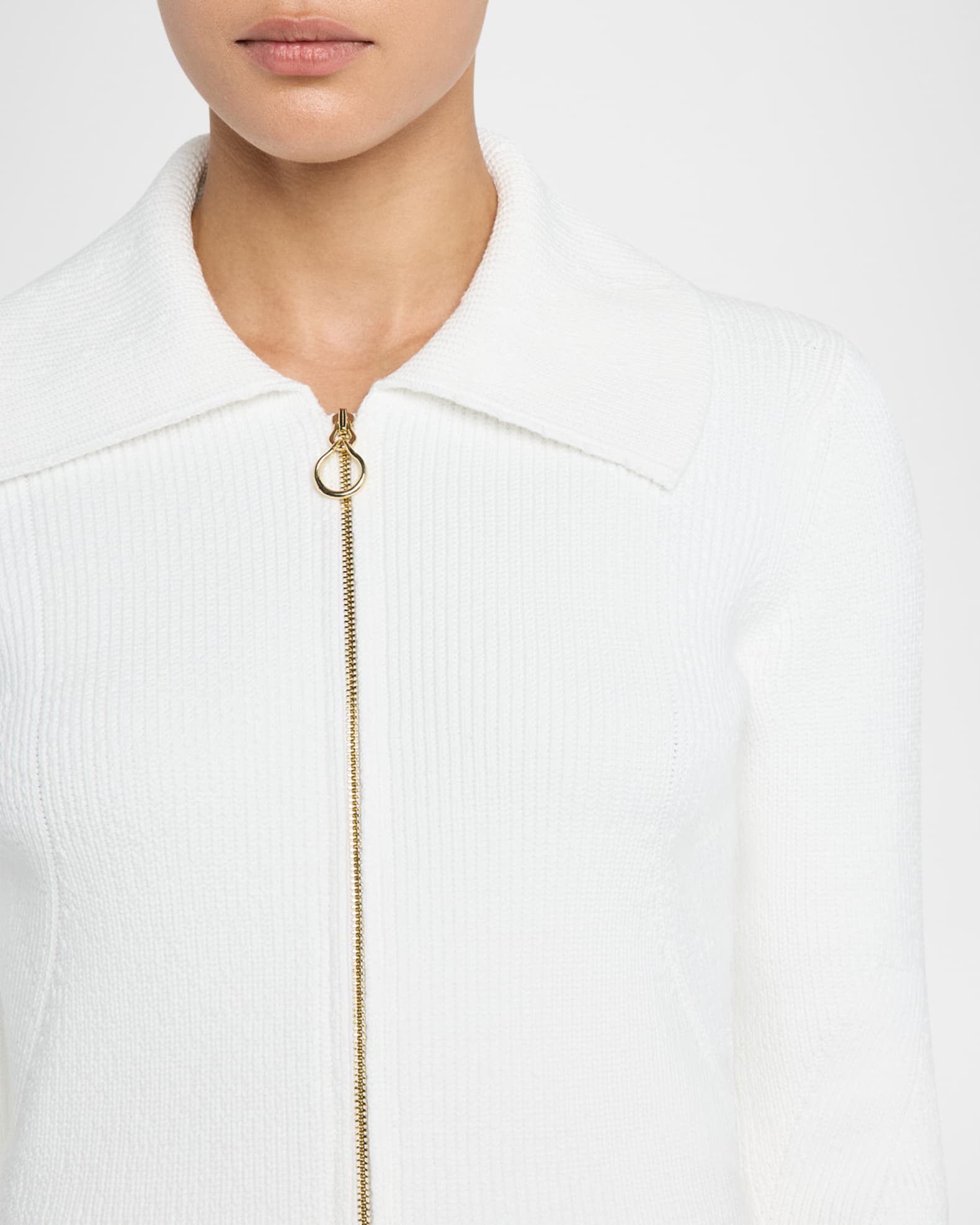 St. John Rib-Knit Zip Jacket | Neiman Marcus