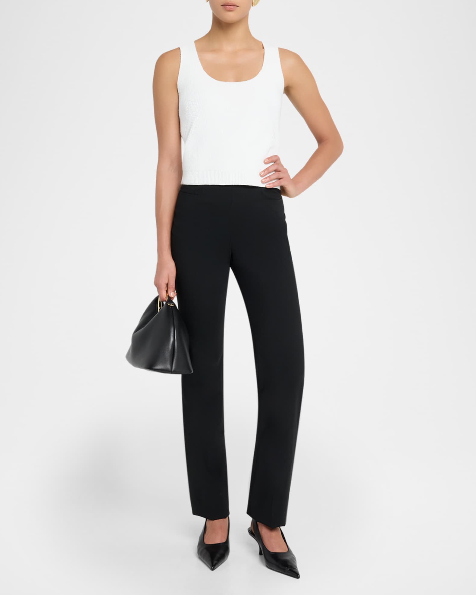 St. John Rib-Knit Scoop-Neck Shell | Neiman Marcus