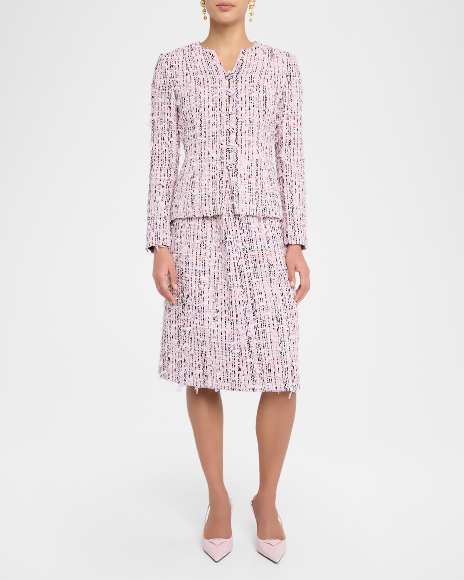 St. John Tailored Eyelash Tweed Jacket | Neiman Marcus