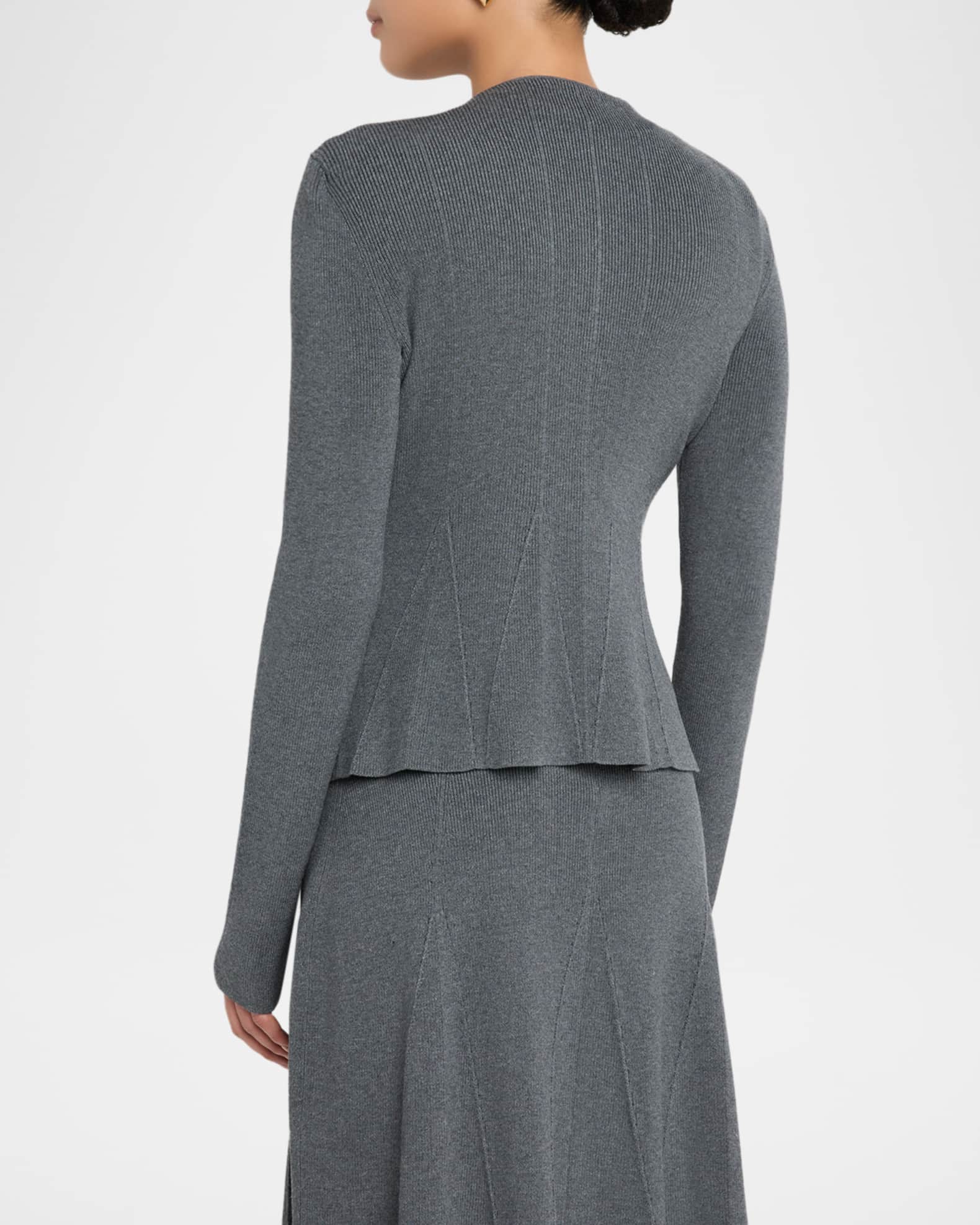 St. John Melange Knit Godet Jacket | Neiman Marcus