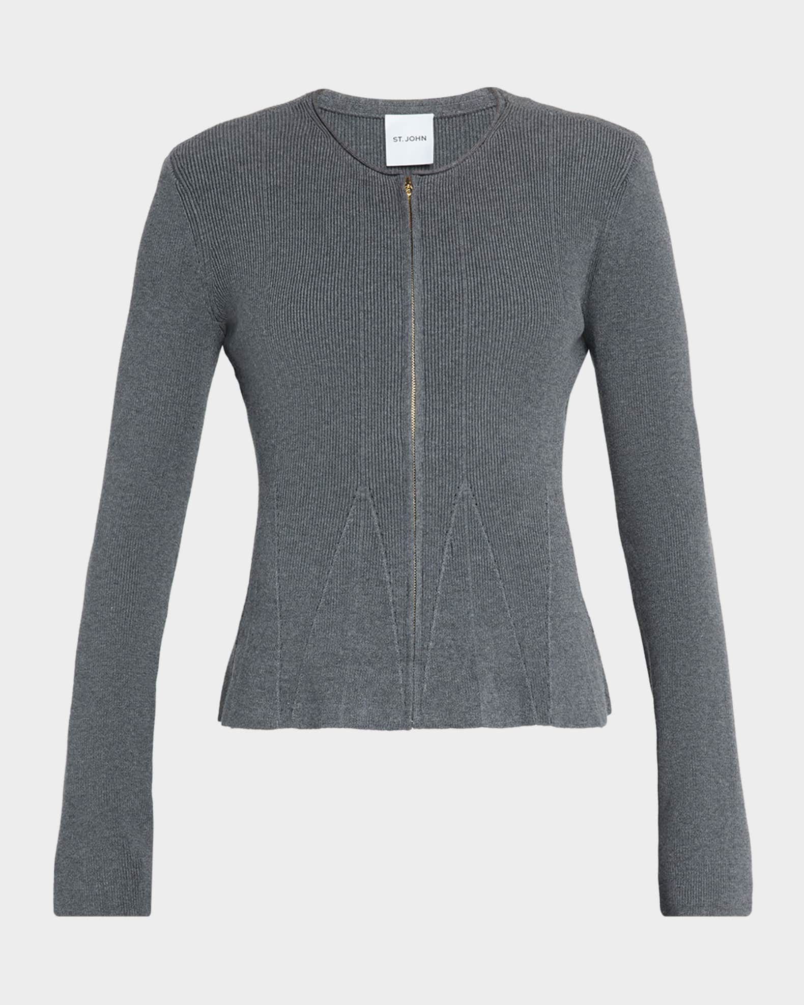 St. John Melange Knit Godet Jacket | Neiman Marcus