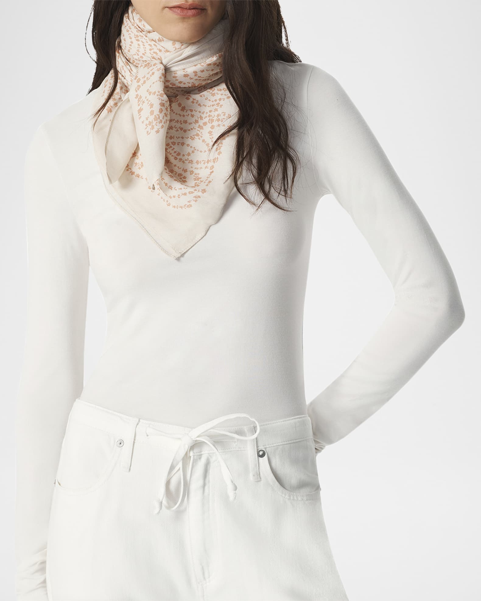 Rag & Bone Miriam Floral Silk-Blend Scarf | Neiman Marcus