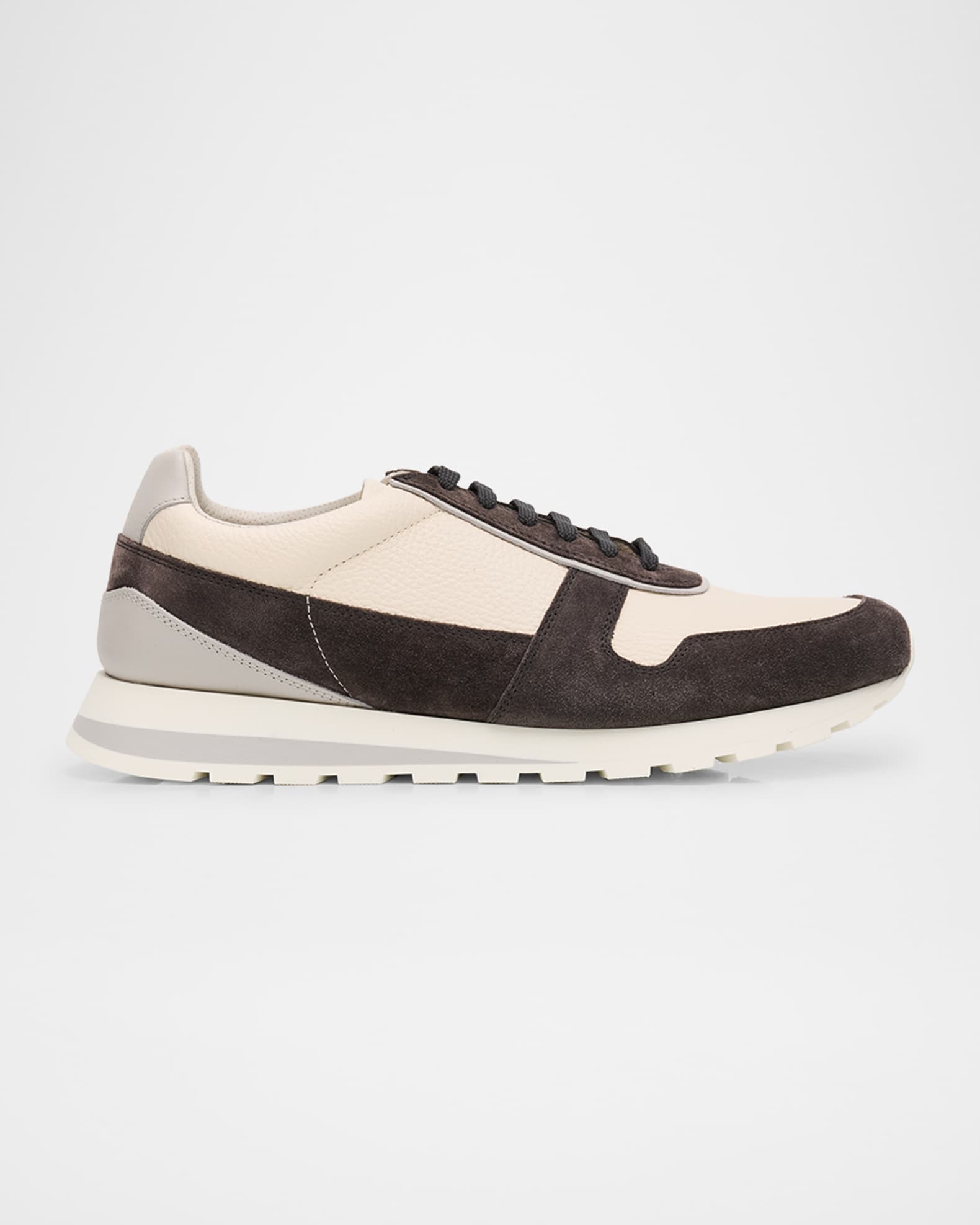 Brunello Cucinelli Men's Washed Suede and Calfskin Runner Sneakers ...