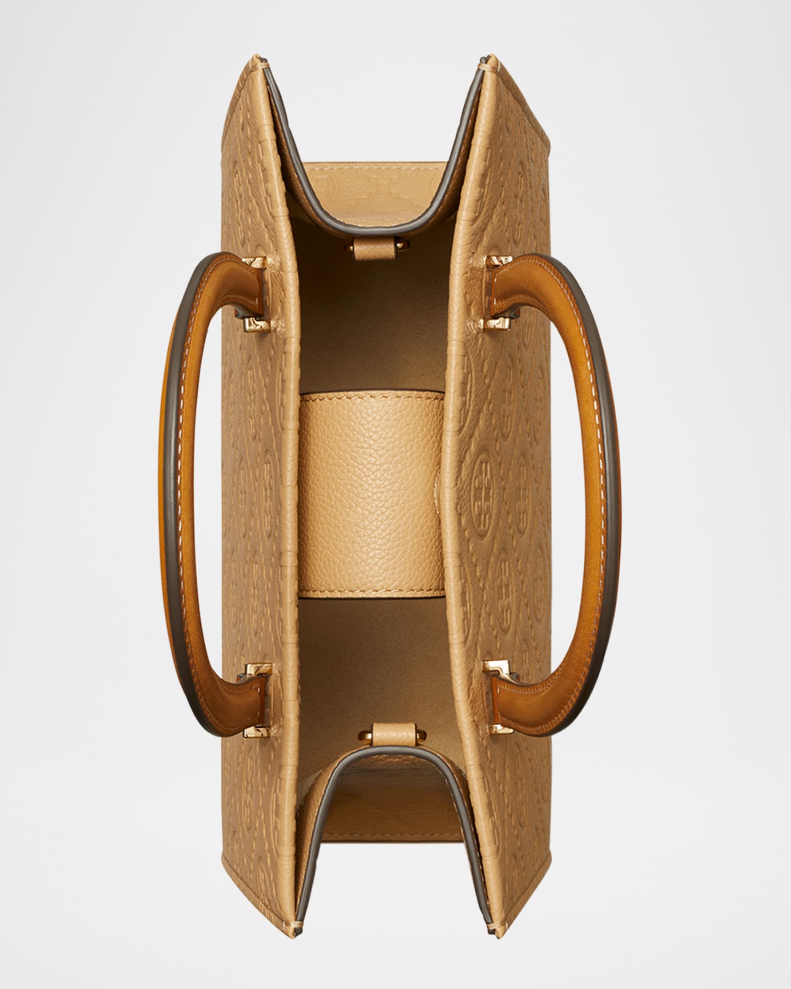 Tory Burch T-Monogram Pebble Leather Square Tote Bag | Neiman Marcus