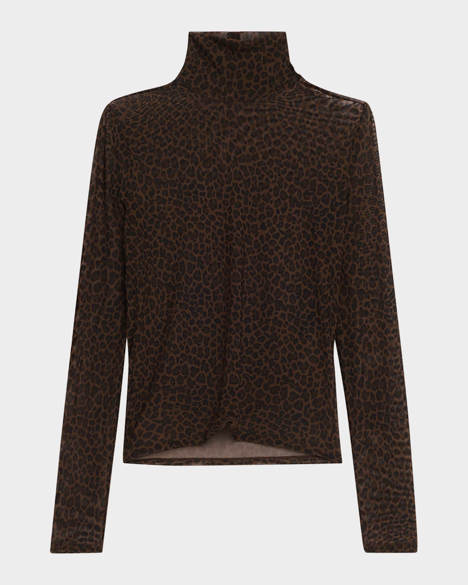 FRAME The Sheer Mesh Turtleneck Top | Neiman Marcus