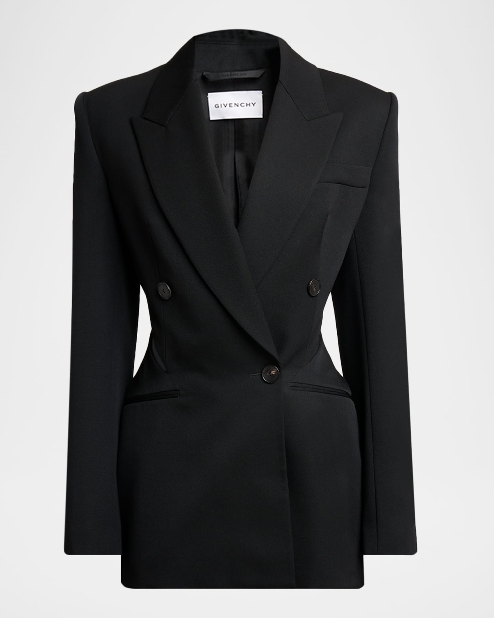 Givenchy Slash Cutout Double-Breasted Blazer Jacket | Neiman Marcus