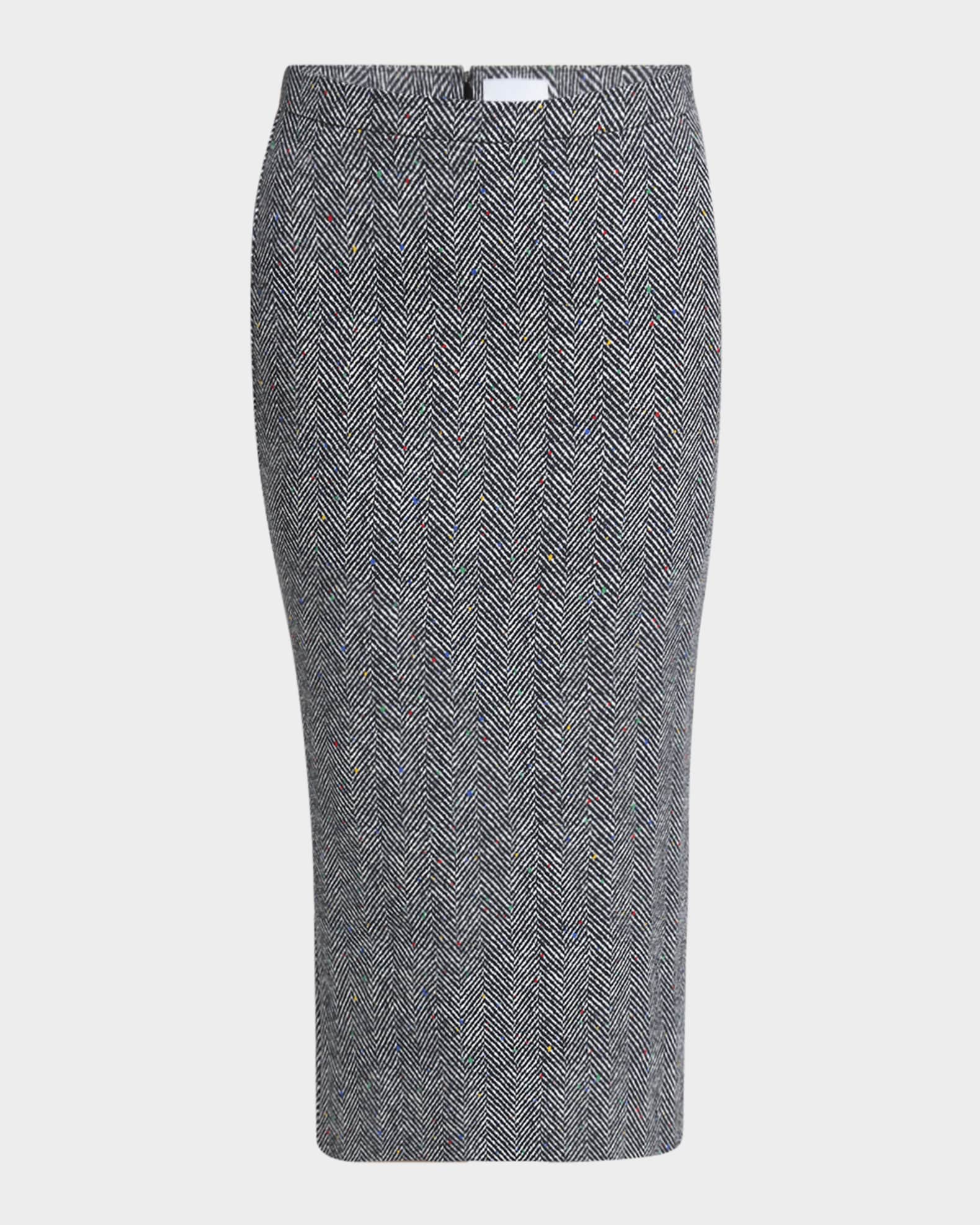 Givenchy Low-Waist Kick-Back Herringbone Skirt | Neiman Marcus