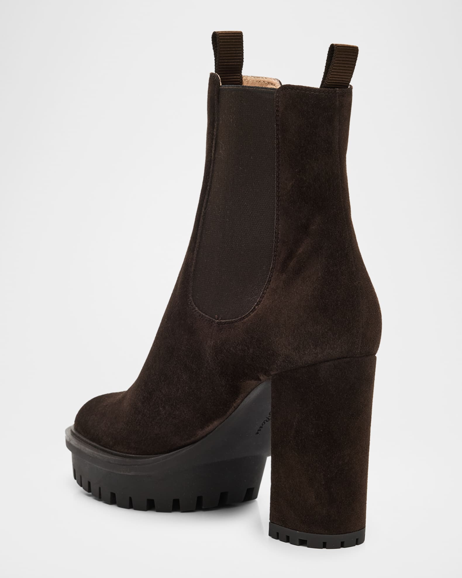 Gianvito Rossi Suede Lug-Sole Booties | Neiman Marcus