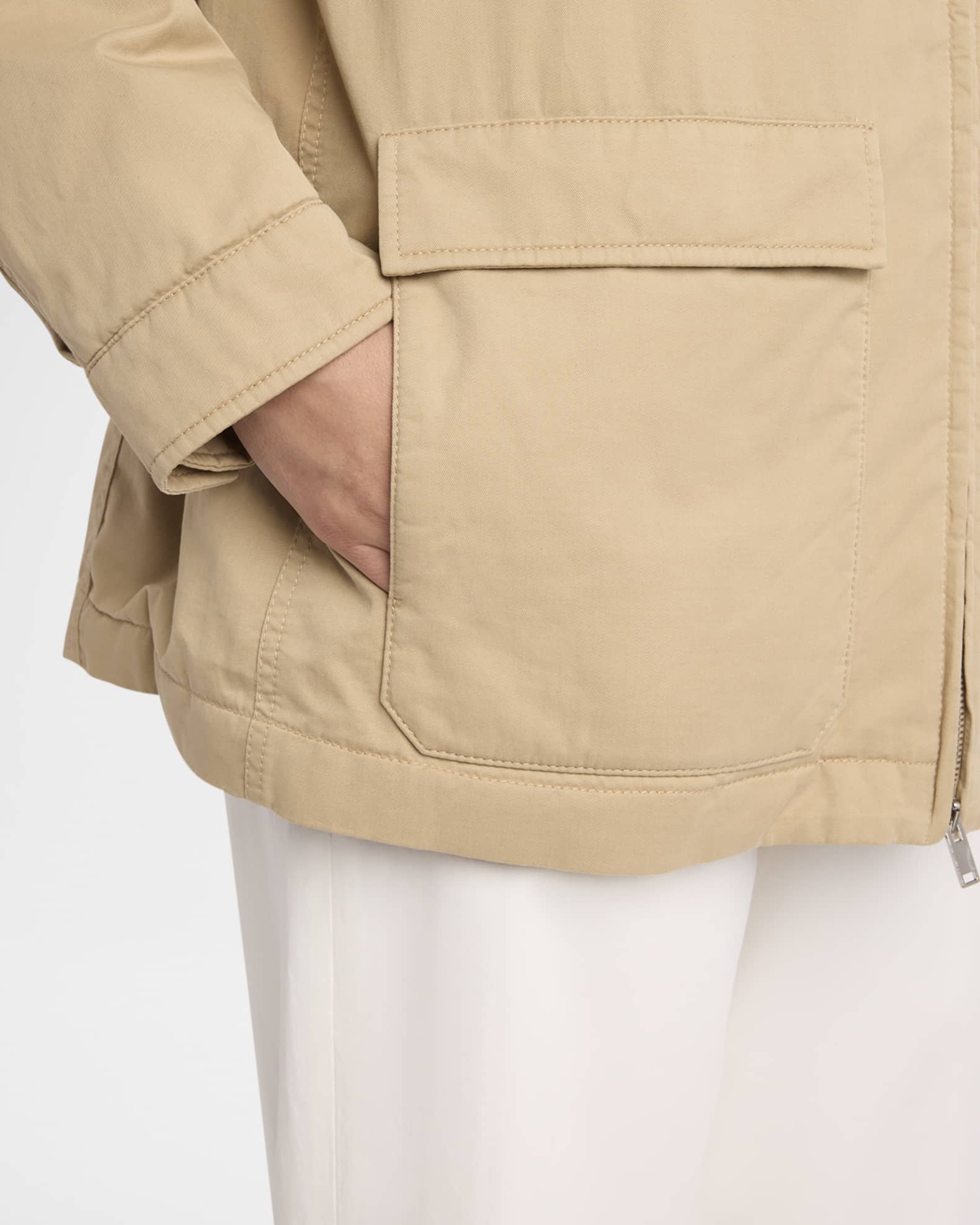 THE ROW Aurelius Cotton-Cashmere Zip Jacket | Neiman Marcus