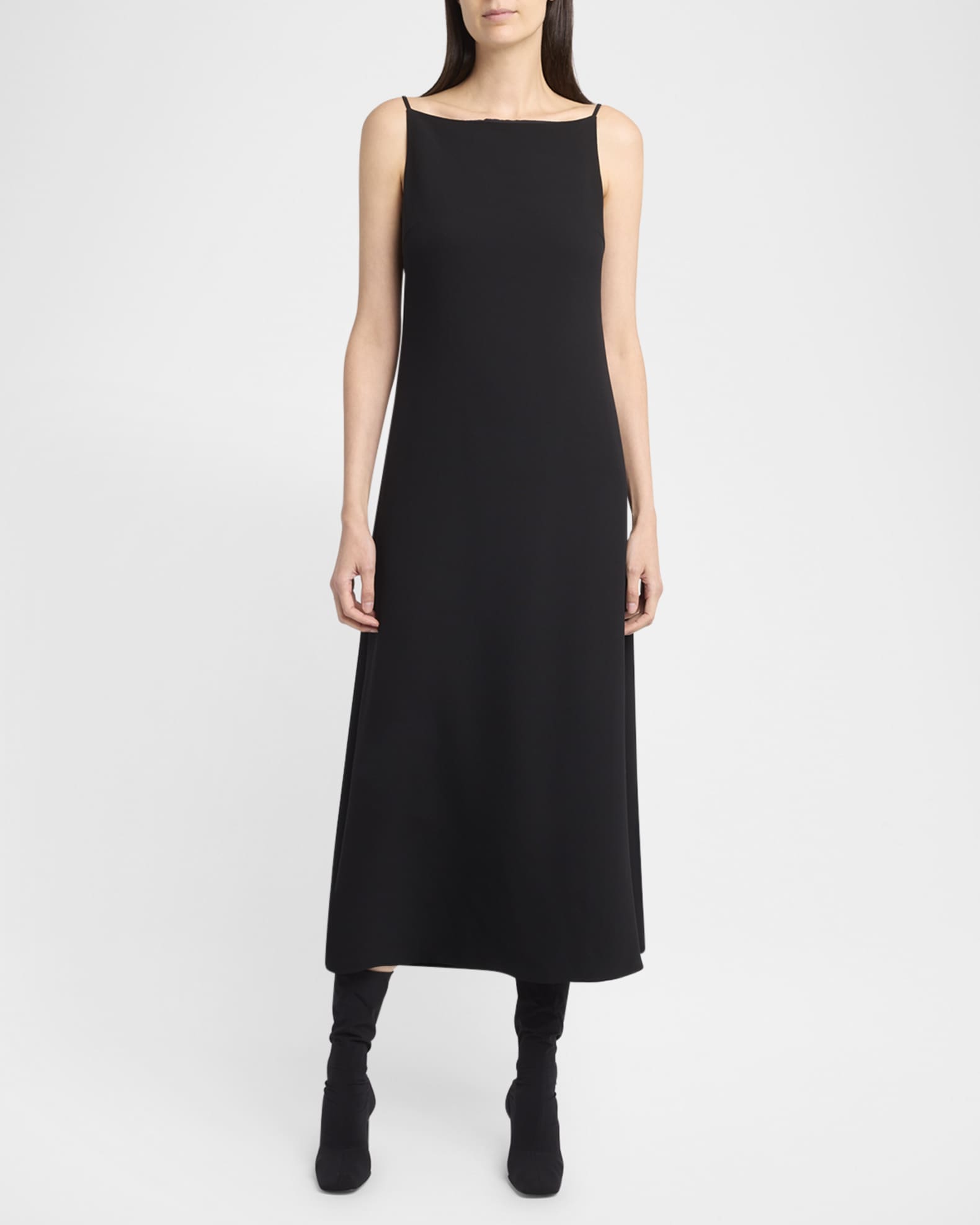 THE ROW Seraphina High-Neck Sleeveless Midi Dress | Neiman Marcus