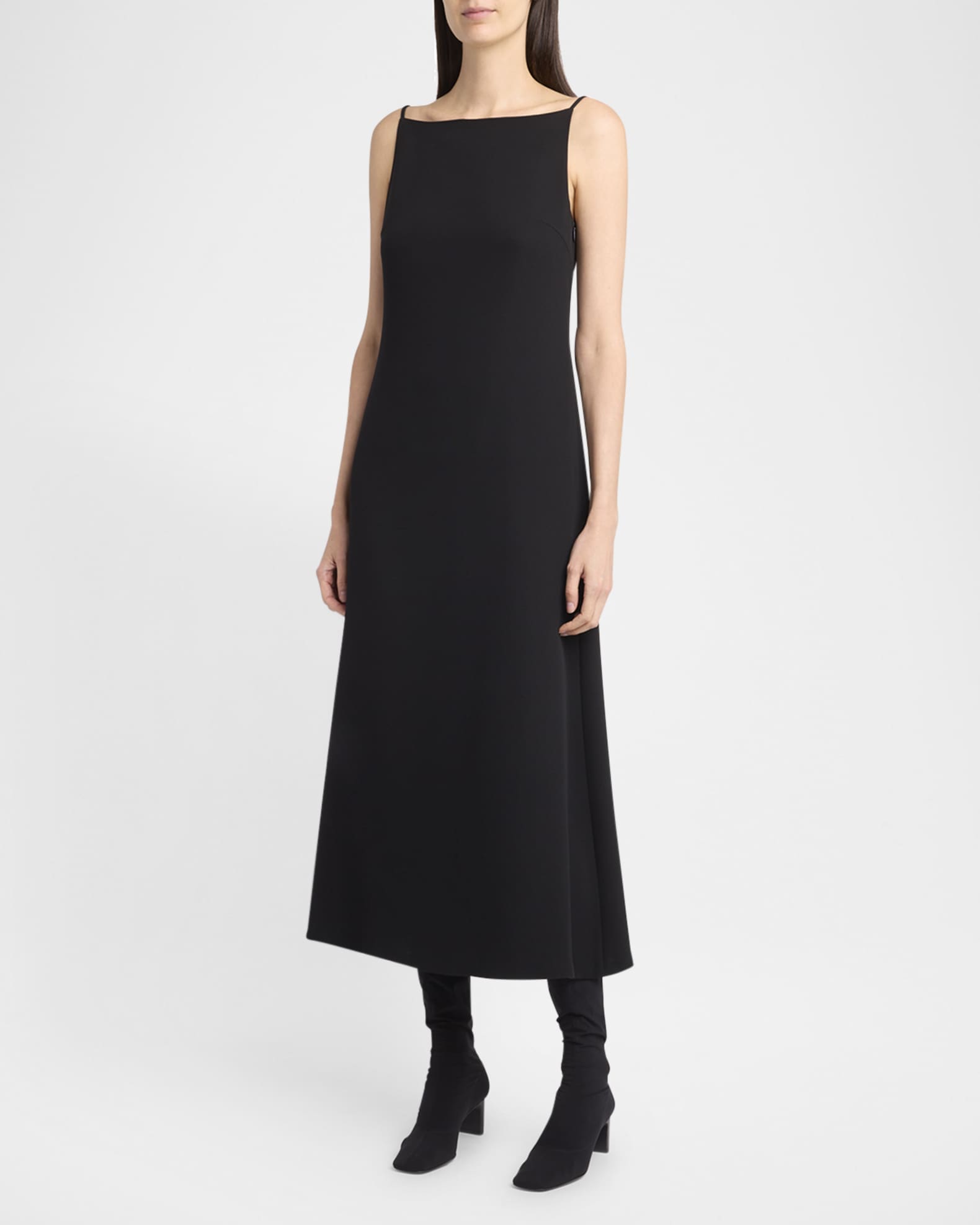 THE ROW Seraphina High-Neck Sleeveless Midi Dress | Neiman Marcus
