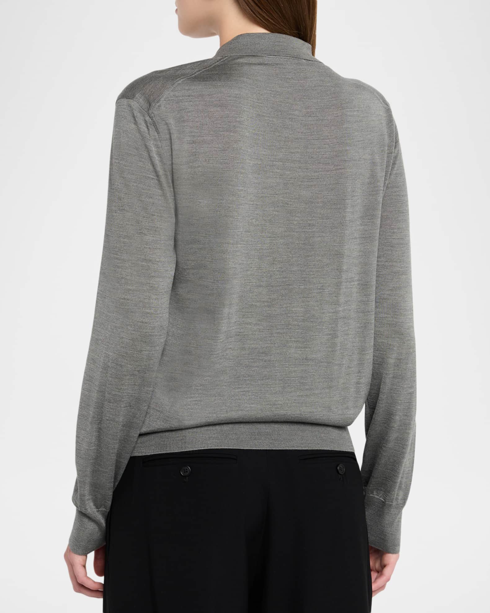 THE ROW Lilienne Silk Polo Top | Neiman Marcus