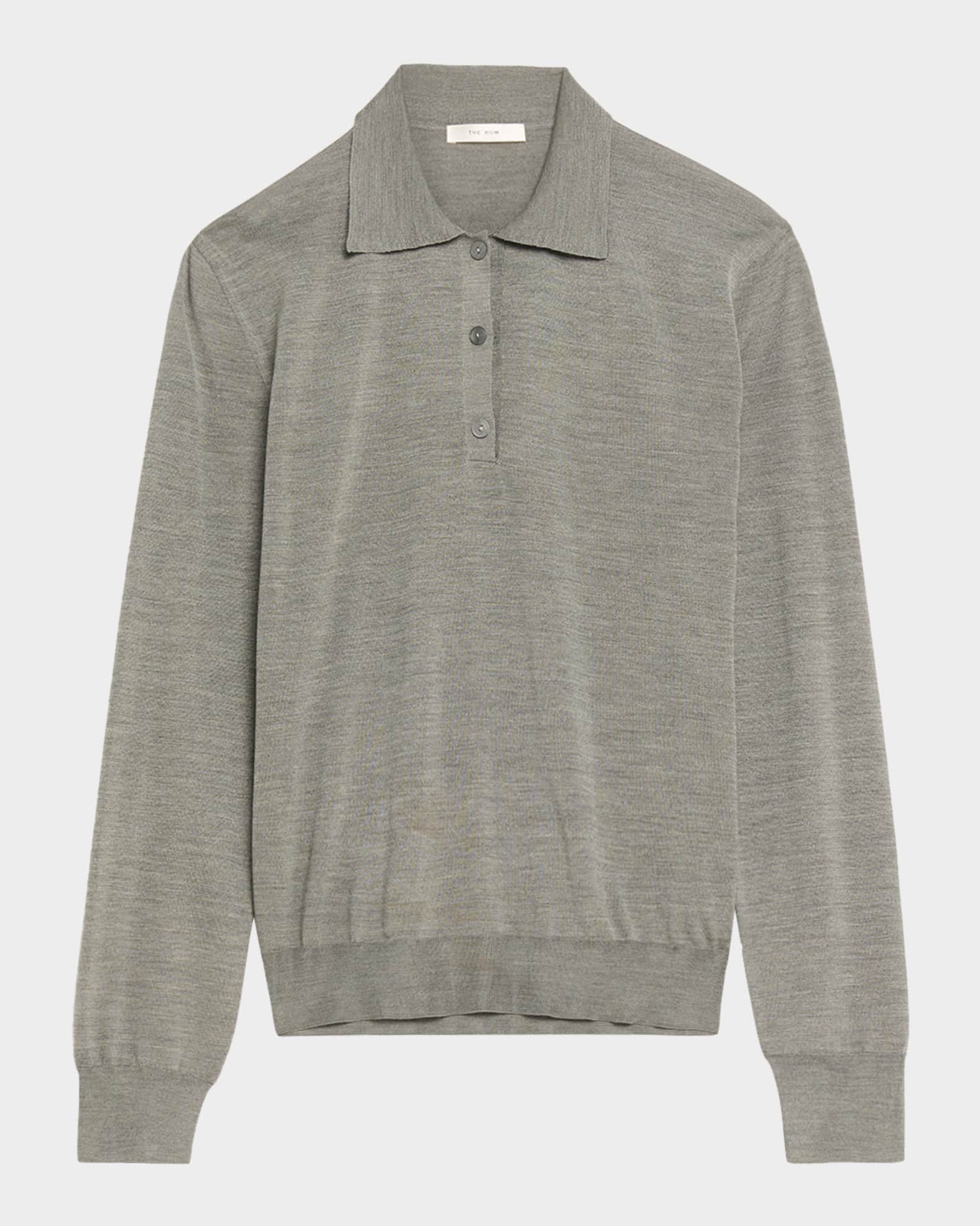 THE ROW Lilienne Silk Polo Top | Neiman Marcus