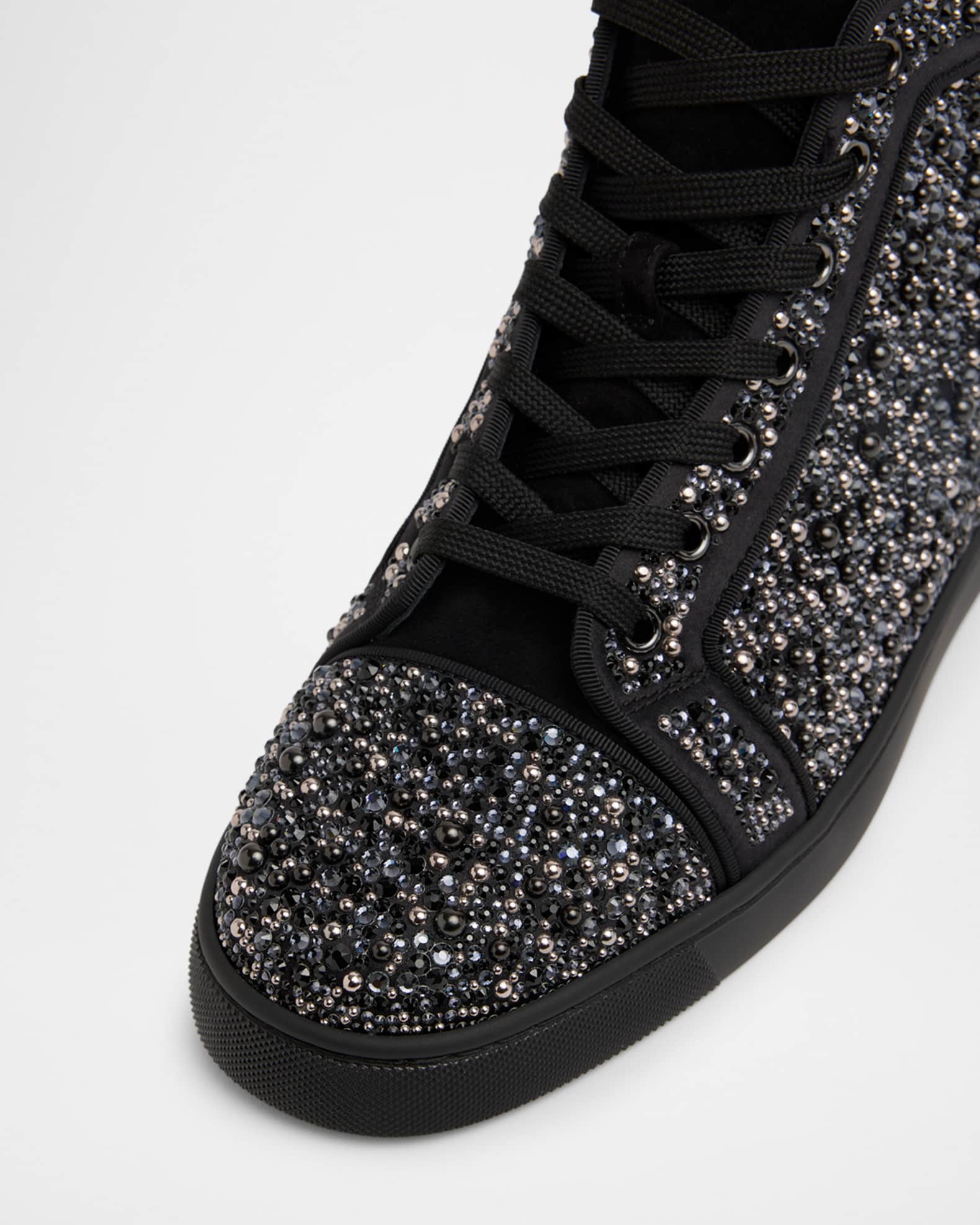 Christian Louboutin Men's Louis Strass High-Top Sneakers | Neiman Marcus