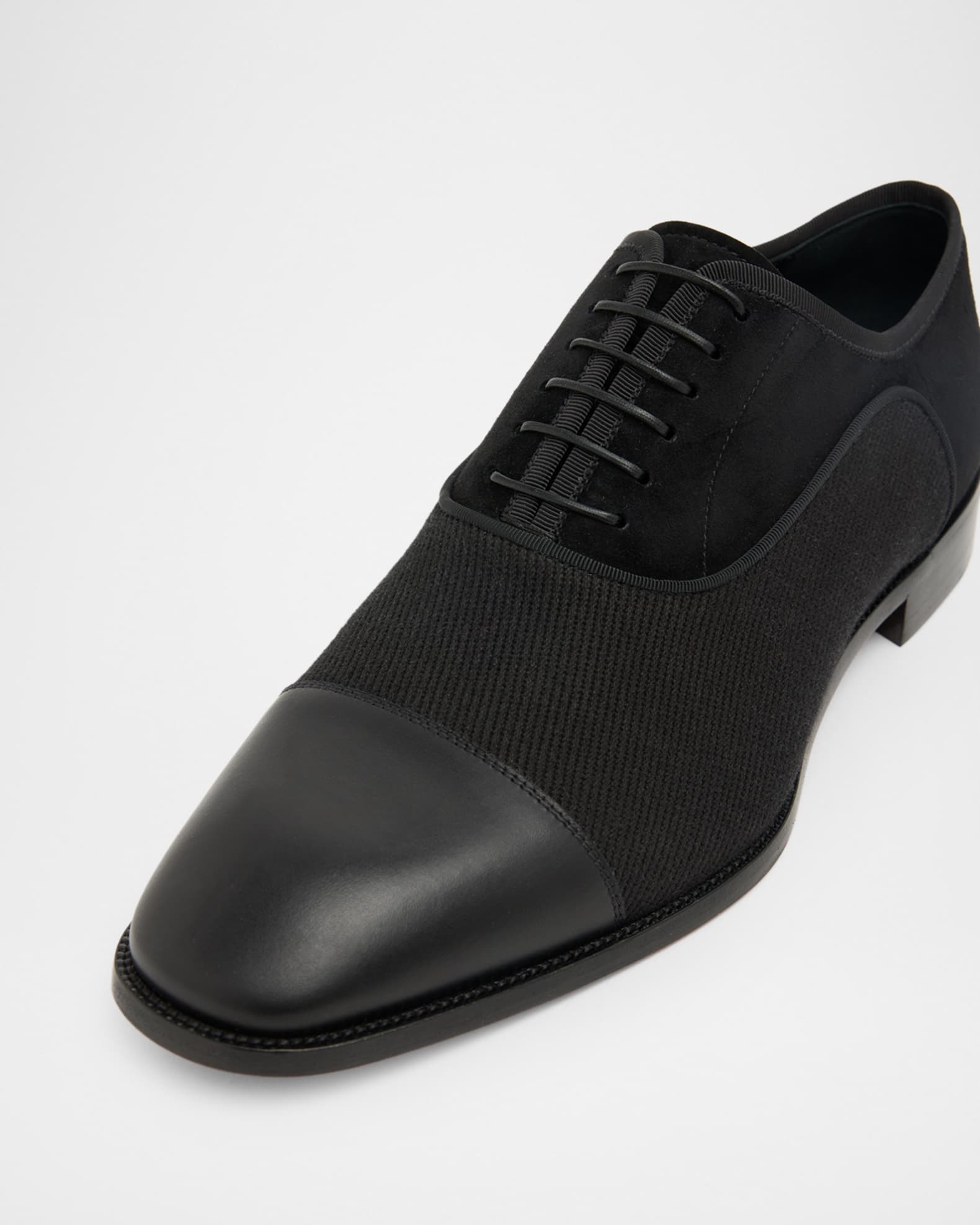 Christian Louboutin Men's Greggory Mixed Media Oxfords | Neiman Marcus