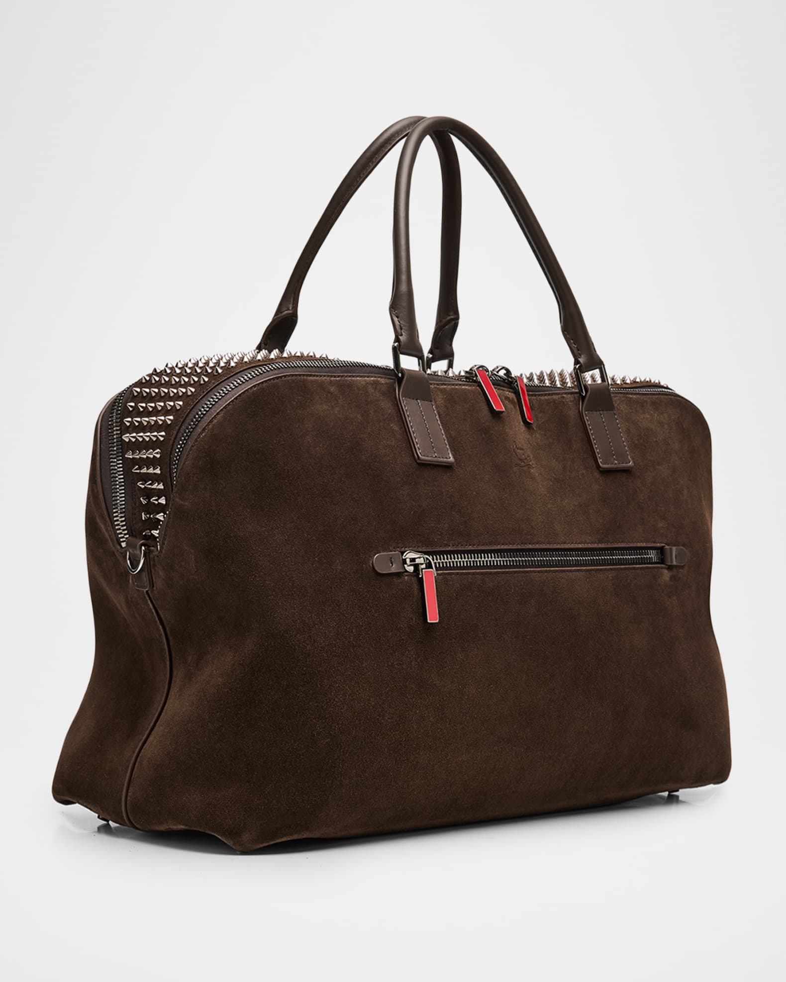 Christian Louboutin Men's Funky Reversed Leather and Spikes Duffel Bag ...