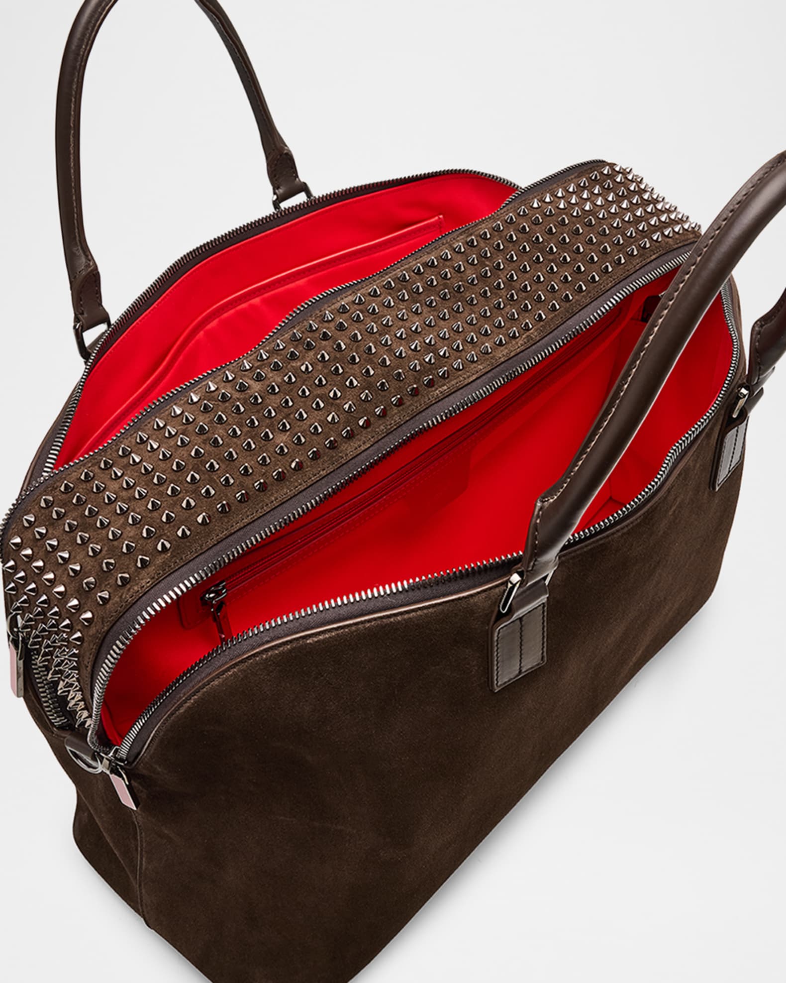 Christian Louboutin Men's Funky Reversed Leather and Spikes Duffel Bag ...