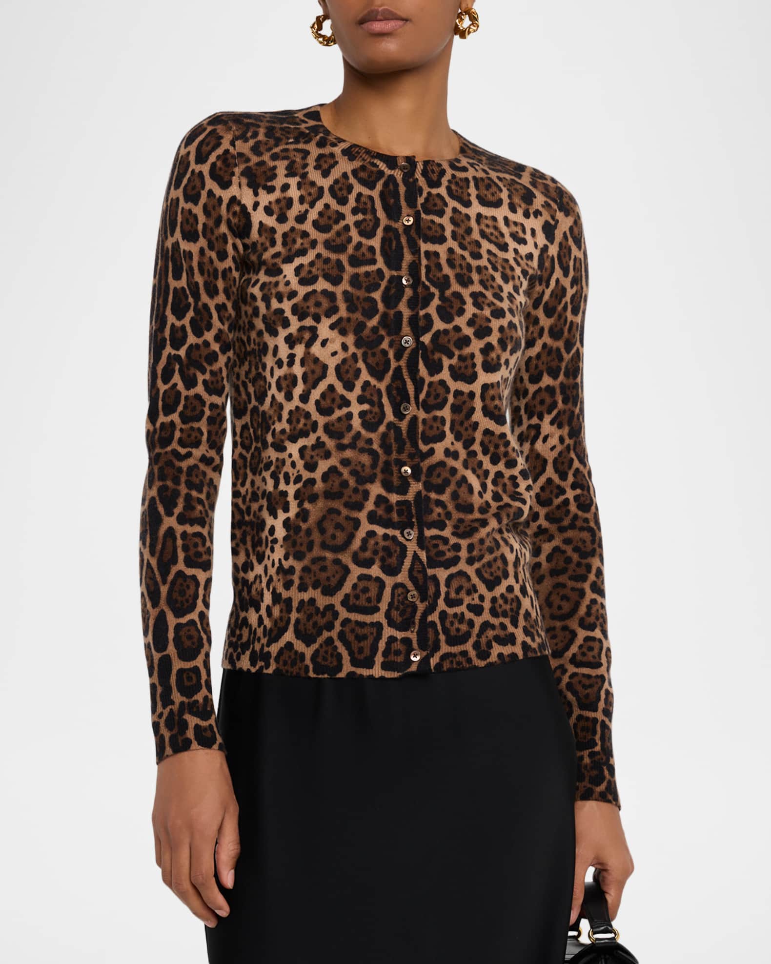 Neiman Marcus Cashmere Collection Cashmere Jaguar-Print Cardigan ...