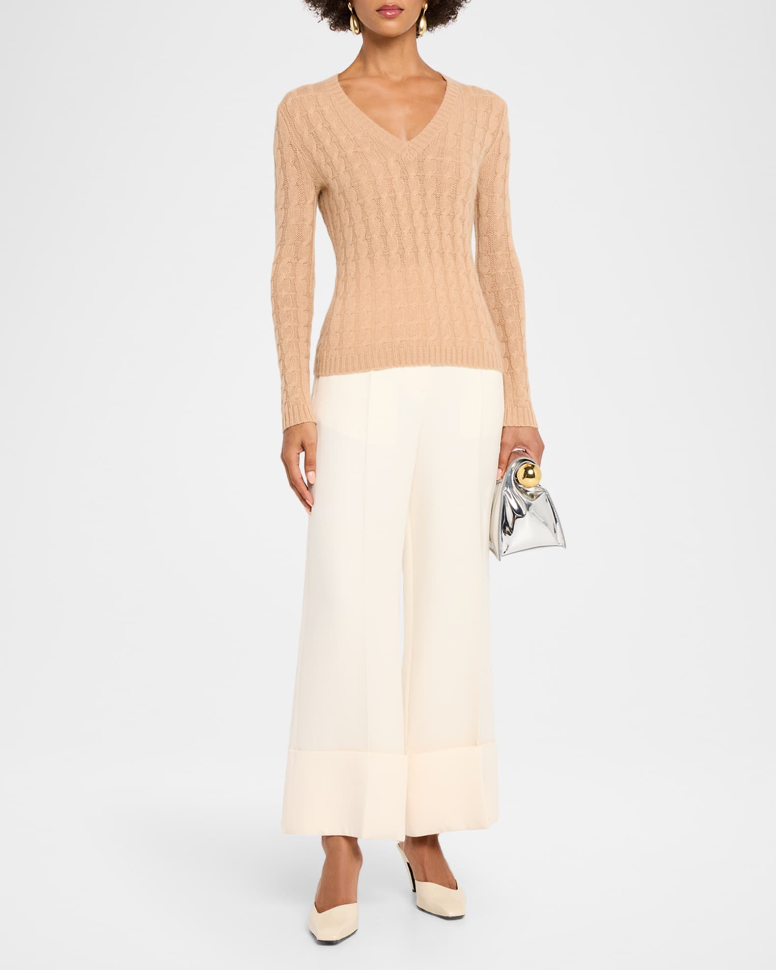 Neiman Marcus Cashmere Collection Cashmere Cable-Knit Sweater | Neiman ...