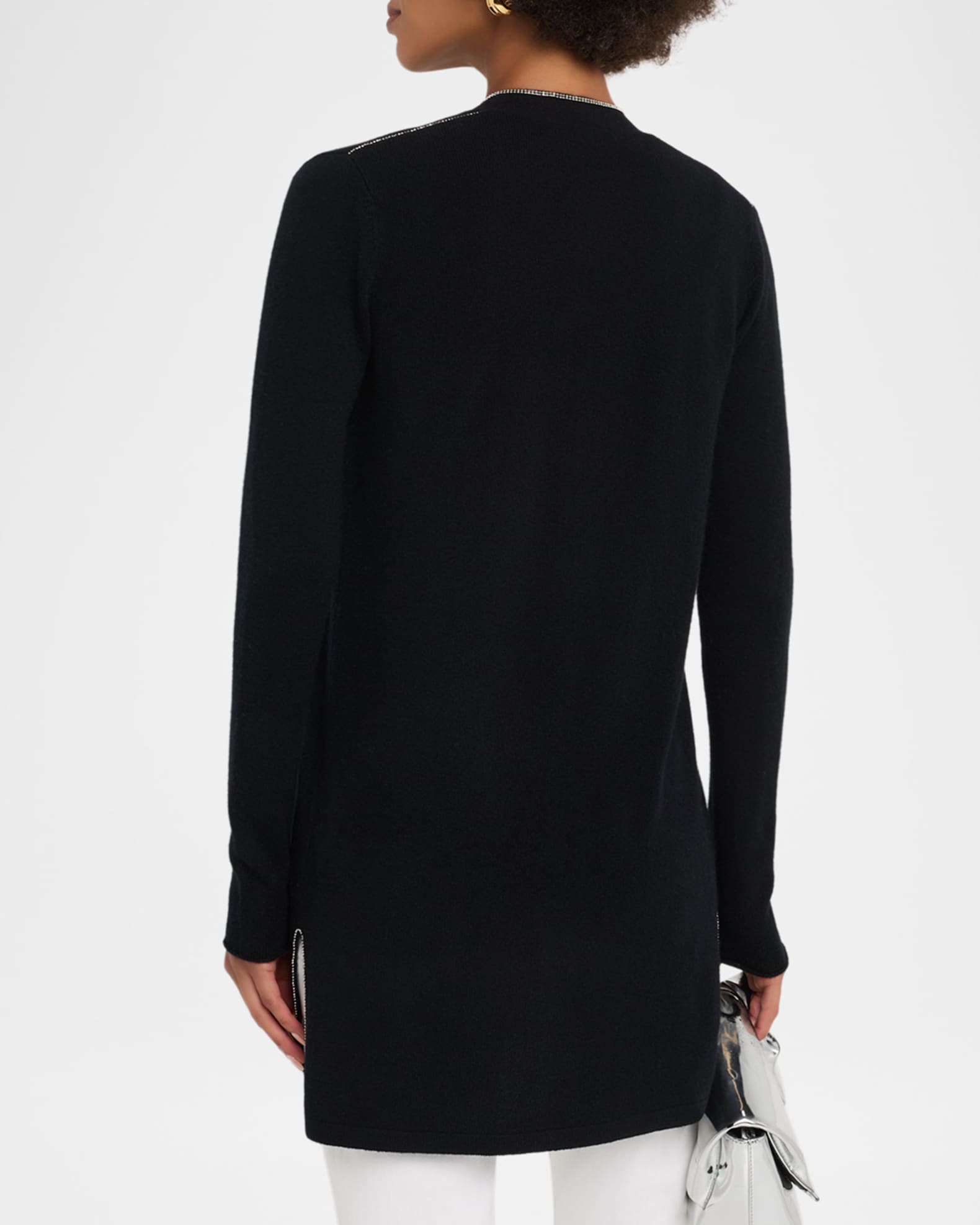 Neiman Marcus Cashmere Collection Cashmere Duster Cardigan with Chain ...