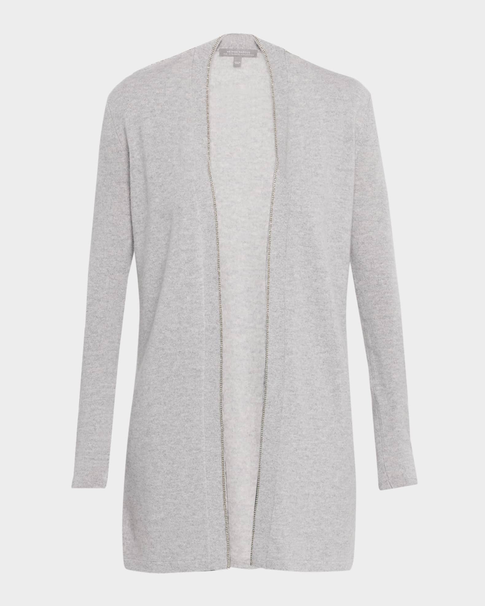 Neiman Marcus Cashmere Collection Cashmere Duster Cardigan with Chain ...