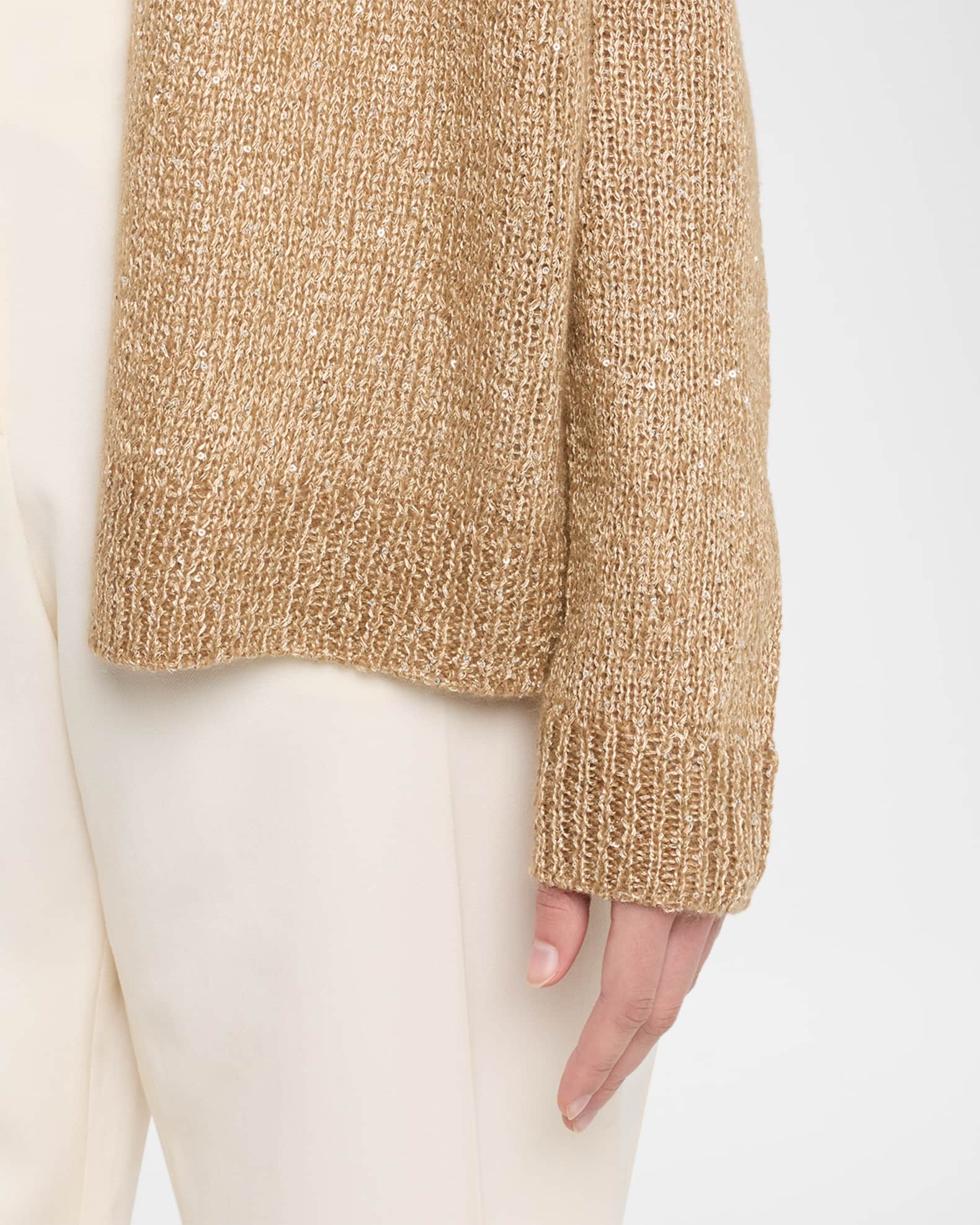 Neiman Marcus Cashmere Collection Cashmere Sequin Metallic Knit ...