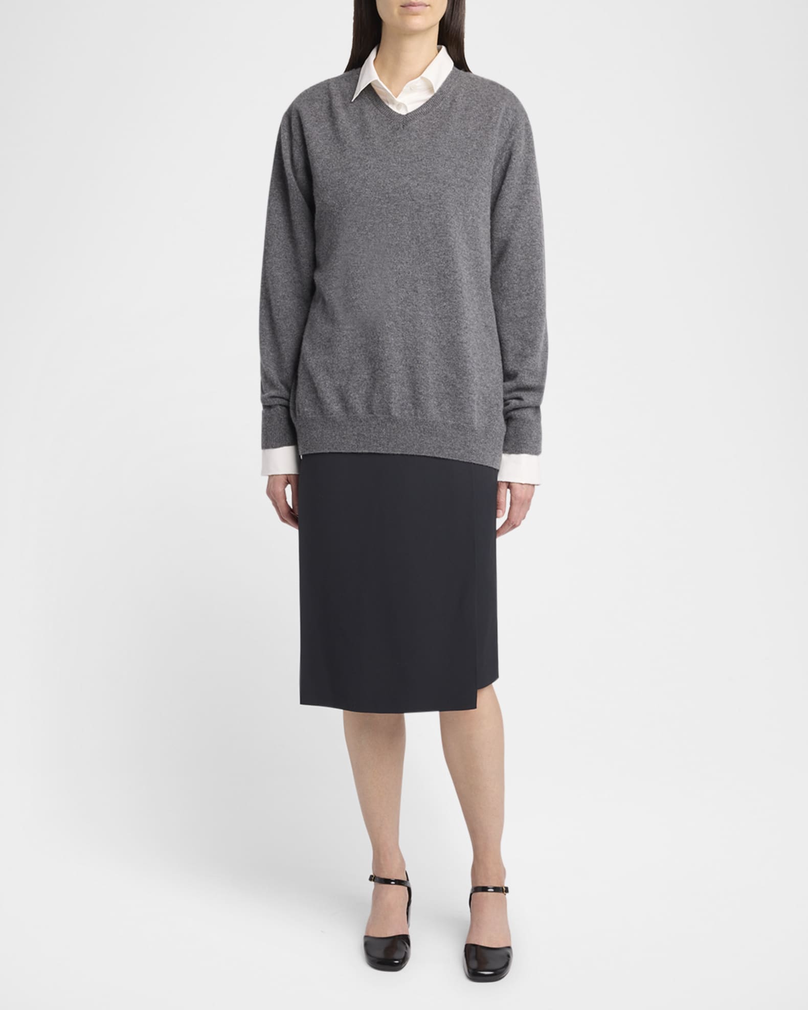 THE ROW Ligeia V-Neck Cashmere Sweater | Neiman Marcus