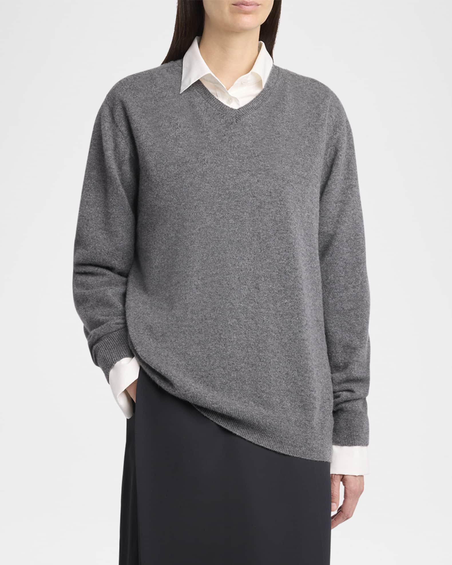 THE ROW Ligeia V-Neck Cashmere Sweater | Neiman Marcus