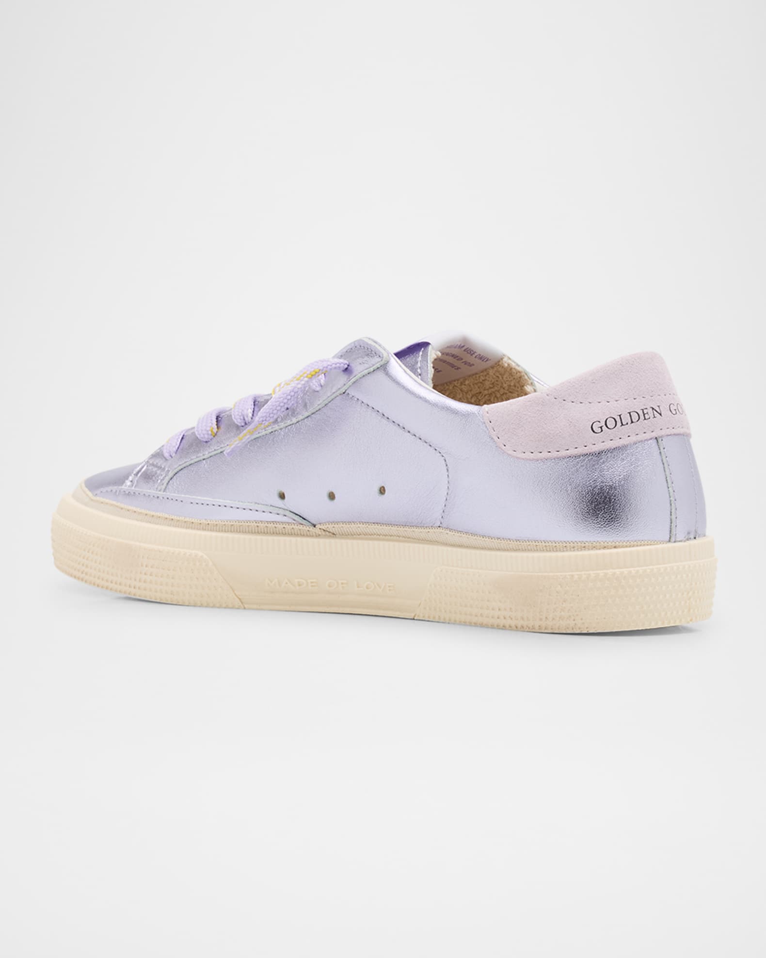 Girl's May Laminated Nappa Leather Sneakers | Neiman Marcus