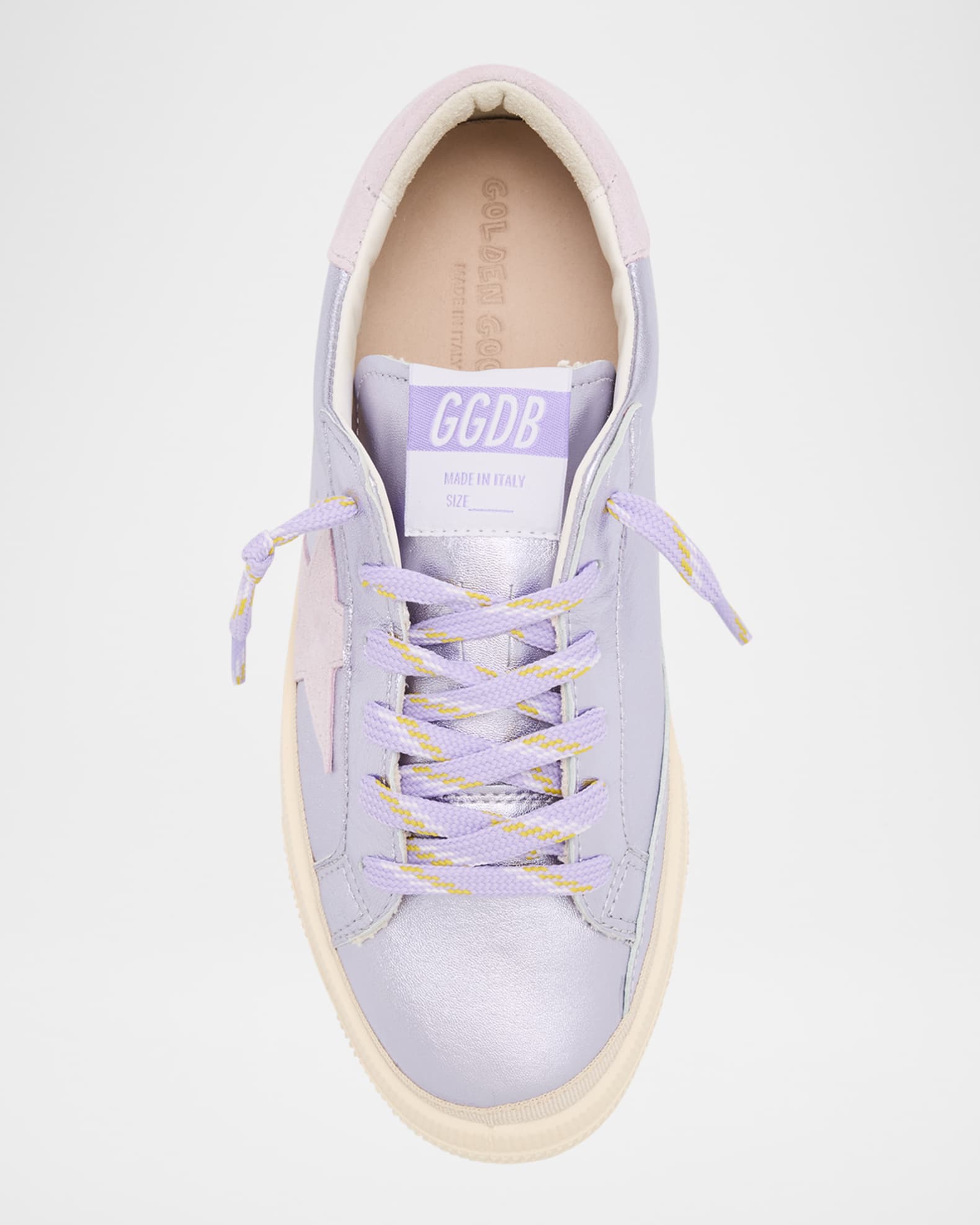Girl's May Laminated Nappa Leather Sneakers | Neiman Marcus