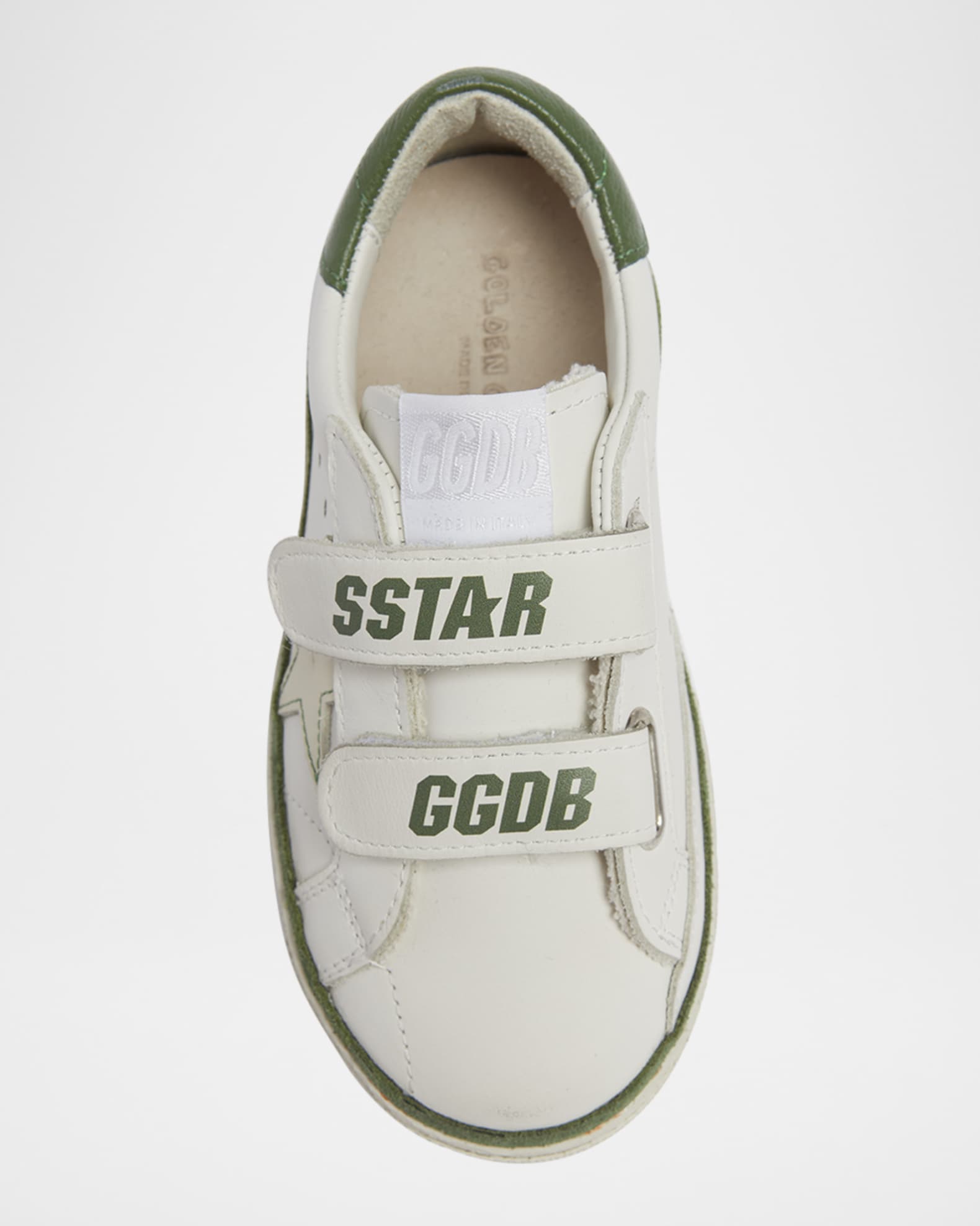 Boy's Old School Leather Double Grip-Strap Sneakers | Neiman Marcus