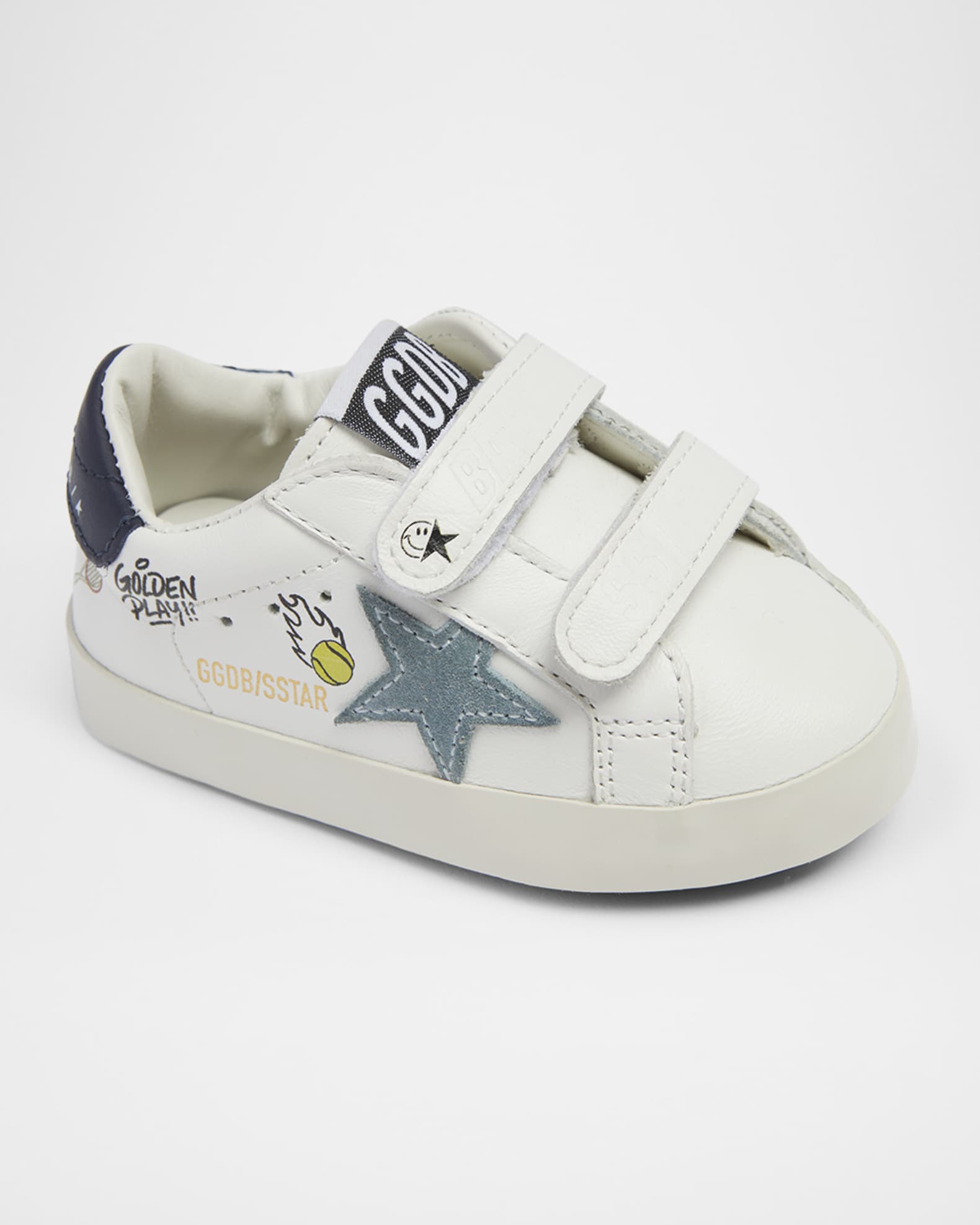 Golden Goose Kid's Old School Nappa Leather and Suede Sneakers, Baby ...