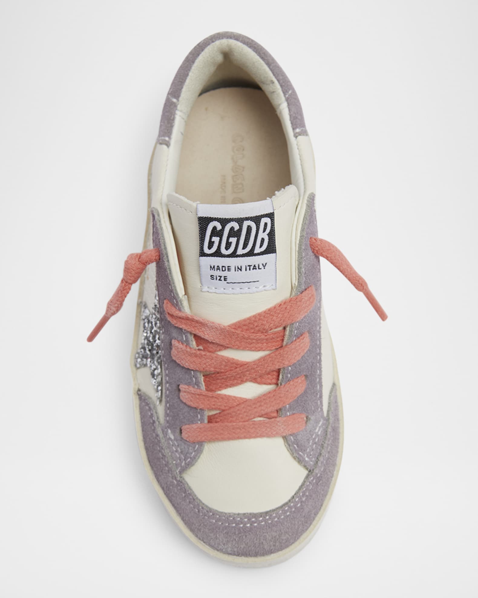 Girl's Superstar Penstar Mixed Leather Glitter Star Sneakers | Neiman ...