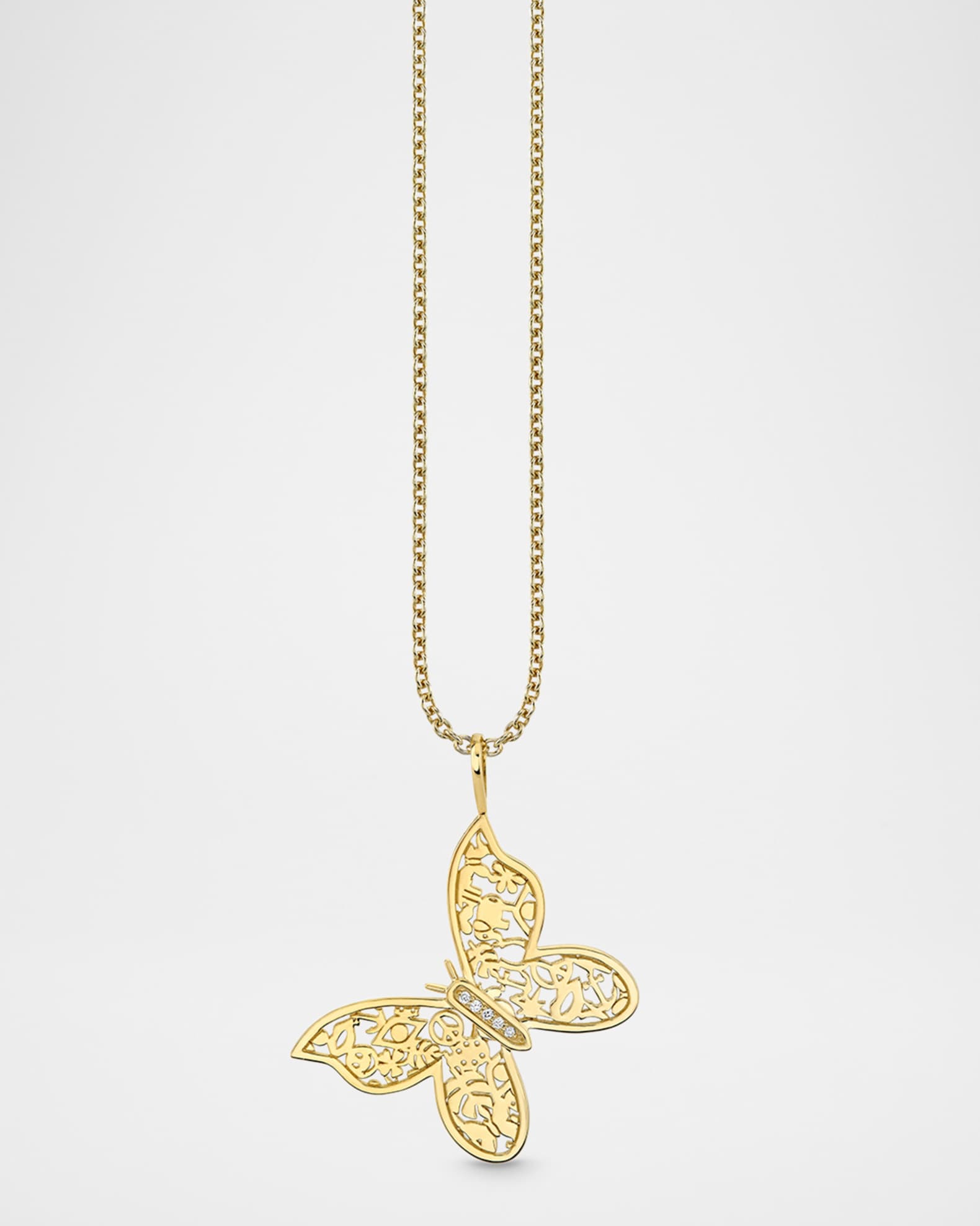 Sydney Evan 14K Icon Wallpaper Butterfly Charm on Heavy Tiffany Chain ...