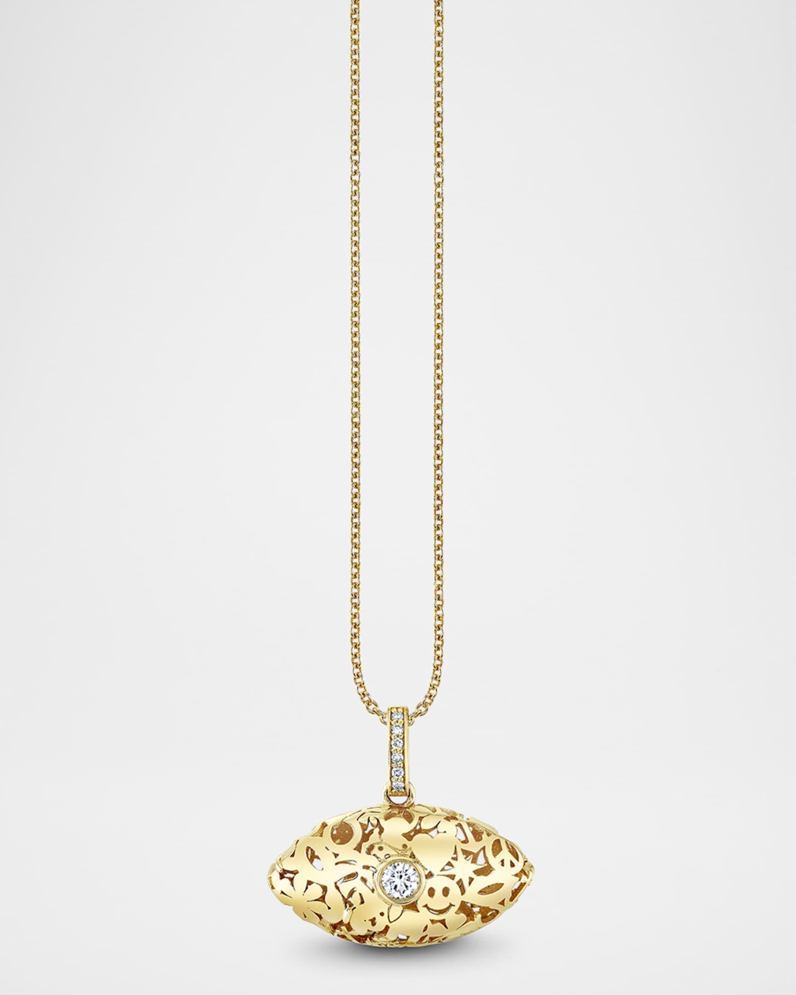 Sydney Evan 14K Icon Wallpaper Marquis Eye Charm on Heavy Tiffany Chain ...